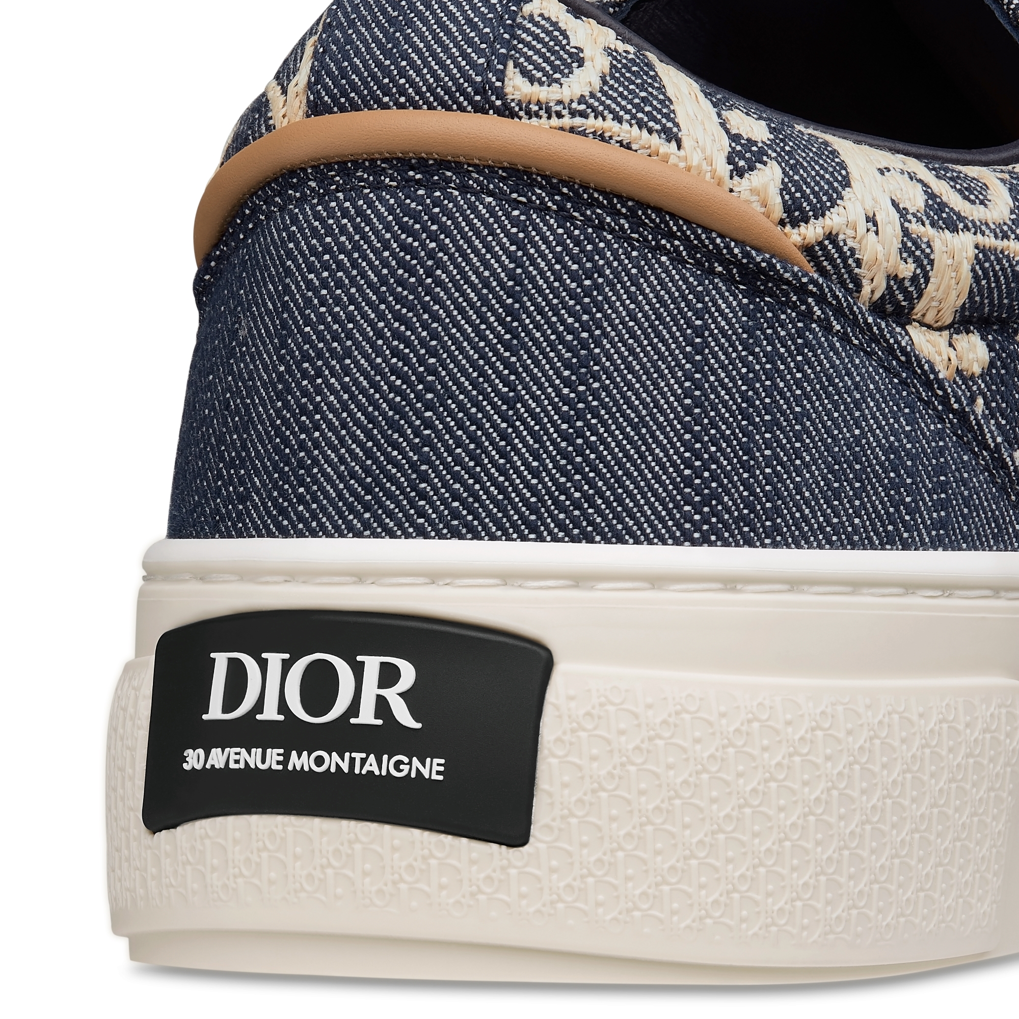 Sneaker B33 Spin Denim bleu et denim Dior Oblique effet raphia bleu et ...