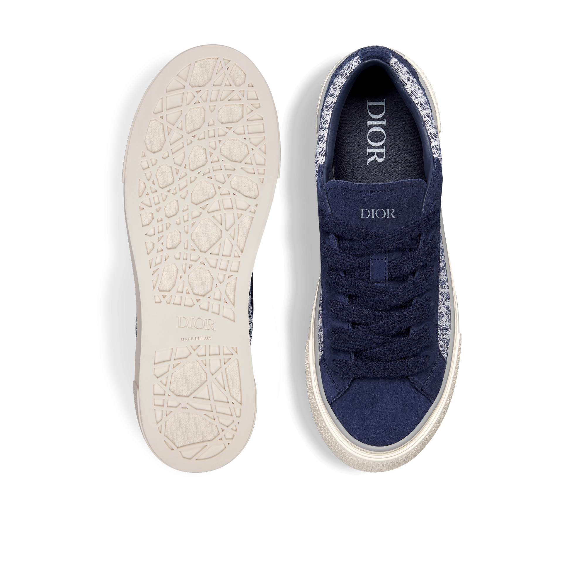 Sneaker B33 Spin Jacquard Dior Oblique azul-marinho e camurça azul ...