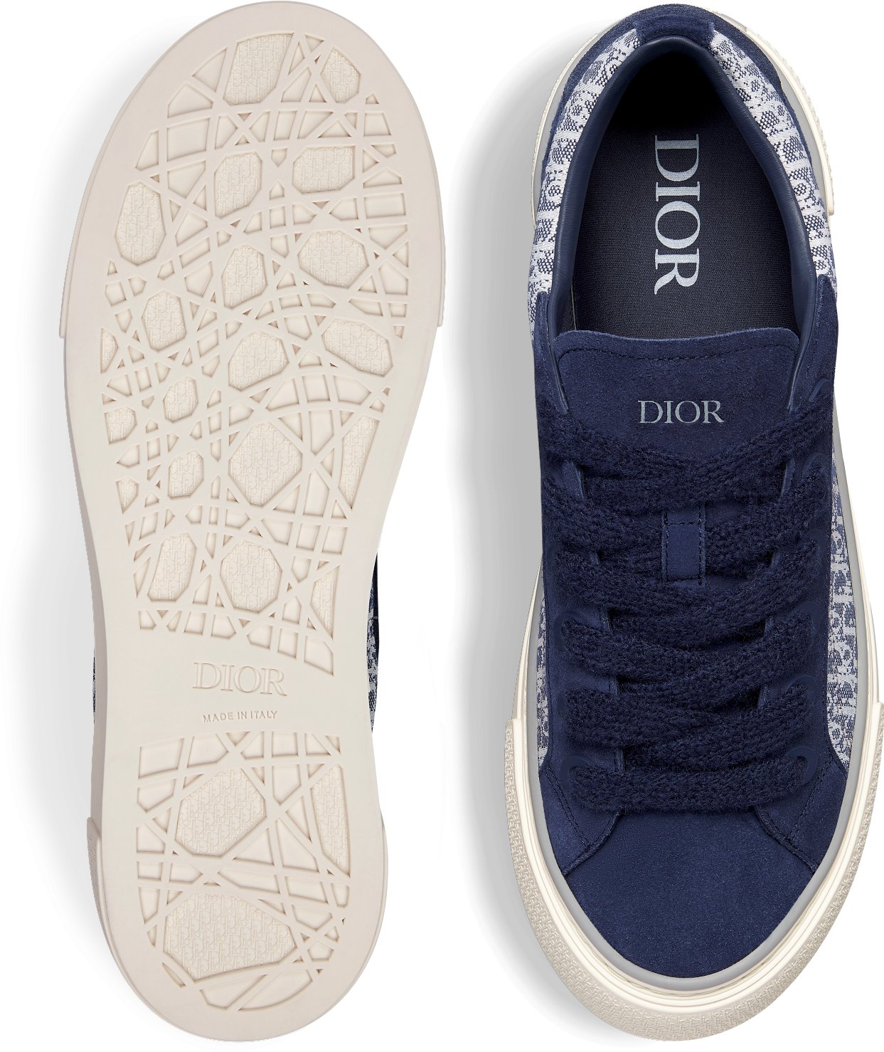 B33 Sneaker Navy Blue Dior Oblique Jacquard and Navy Blue Suede | DIOR