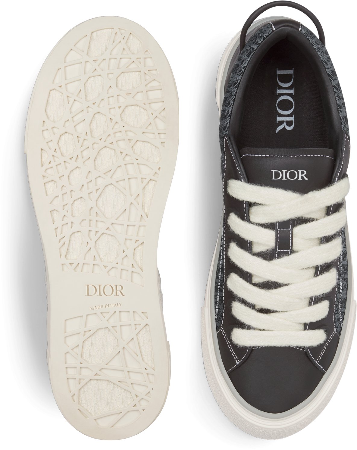 B33 Sneaker Black Smooth Calfskin and Dior Oblique Jacquard | DIOR