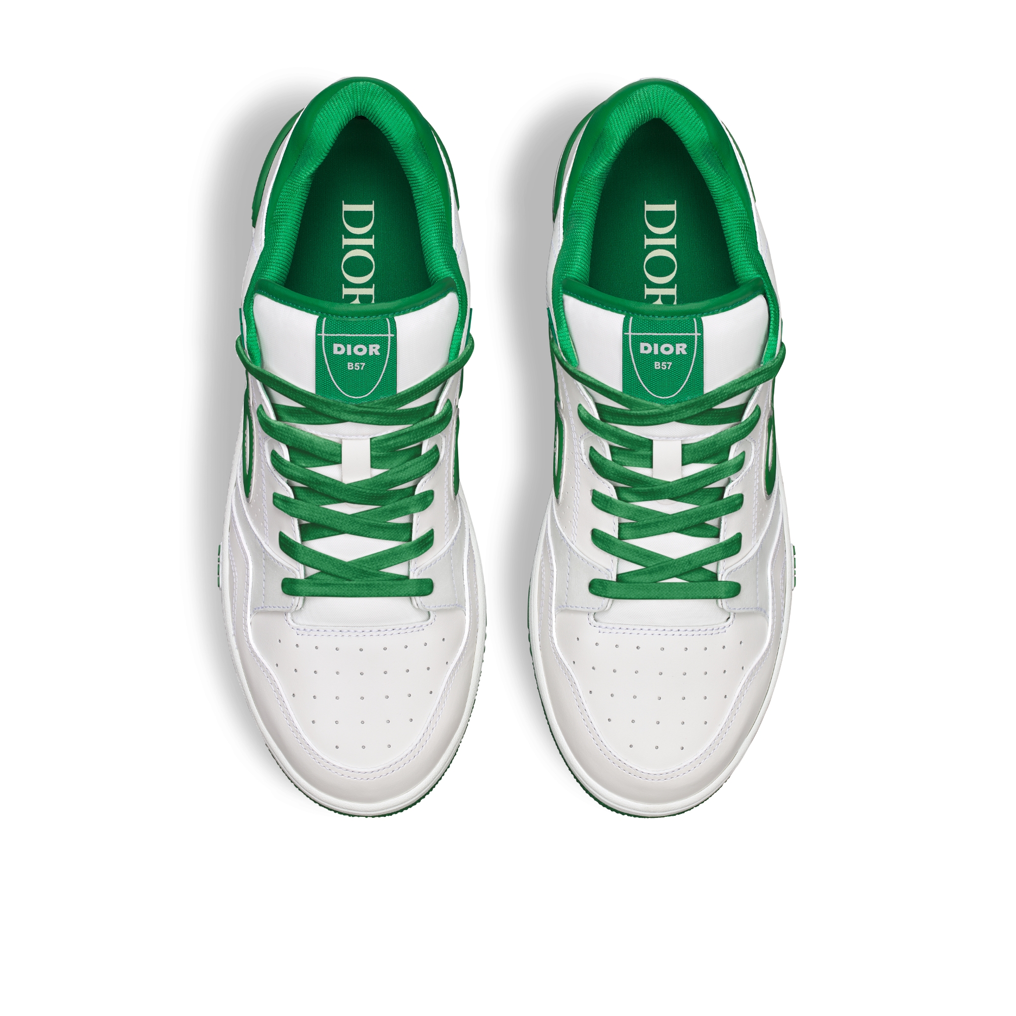 Sneaker bassa B57 Dribble Pelle di vitello liscia bianca e verde con ...