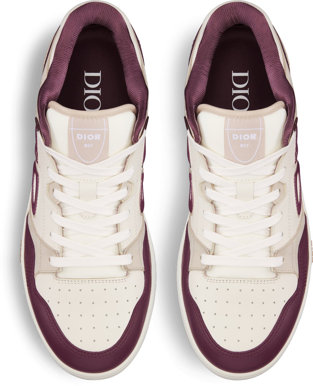B57 Dribble Low-Top Sneaker Burgundy and Cream Smooth Calfskin with ...