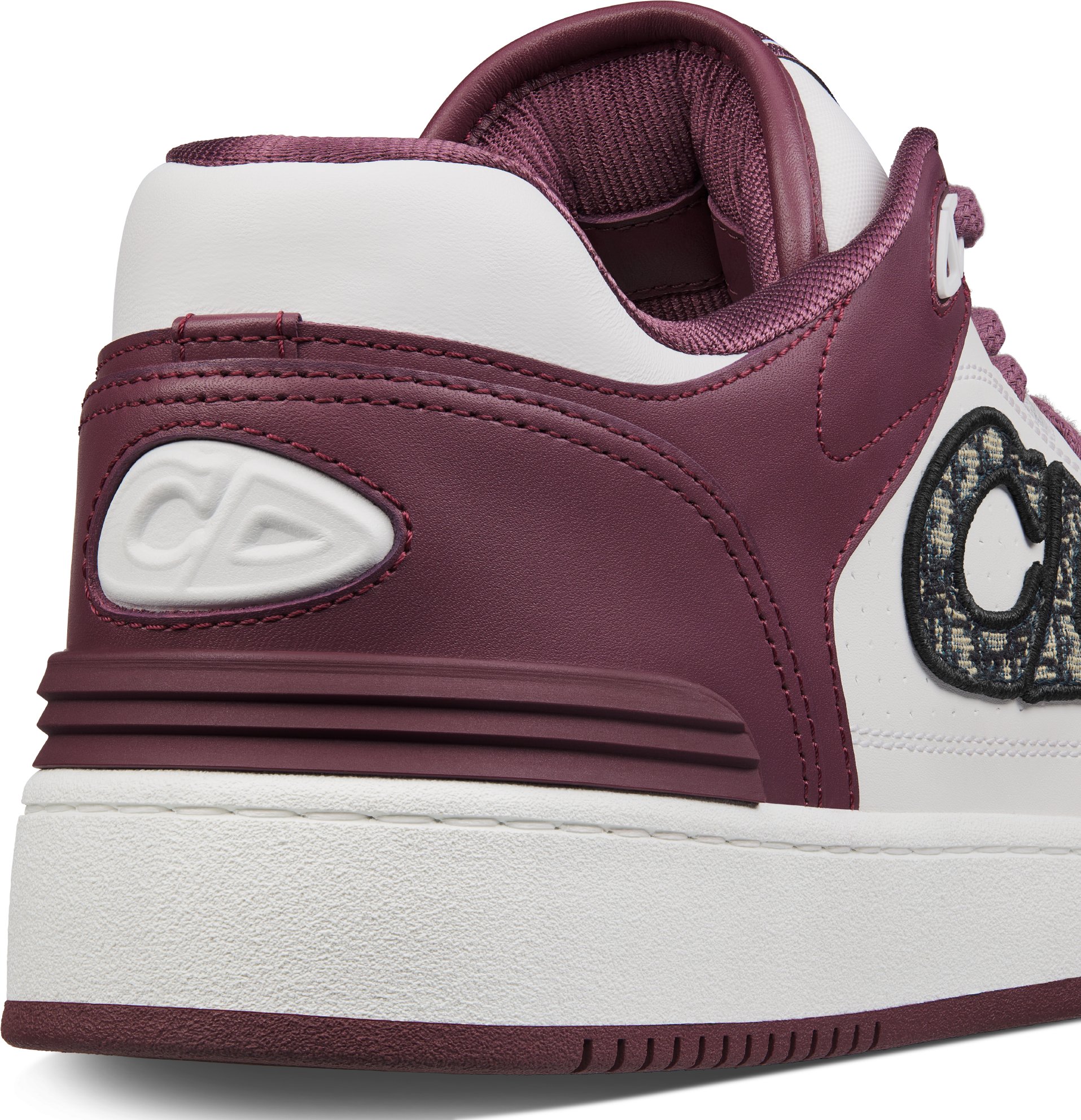 B57 Dribble Low-Top Sneaker Burgundy and White Smooth Calfskin with ...