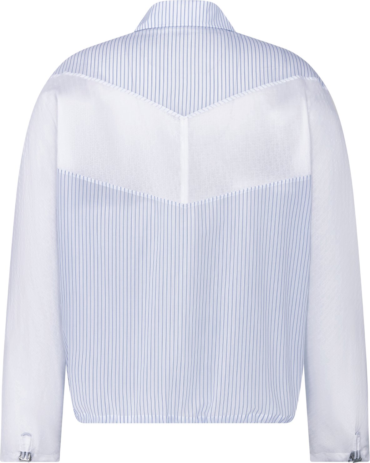 Christian Dior Couture Two-Material Zipped Shirt Striped White Cotton ...