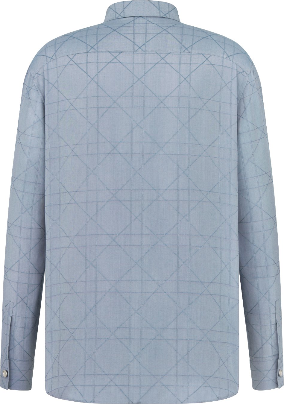 Dior Icons Cannage Shirt Blue Silk Blend | DIOR