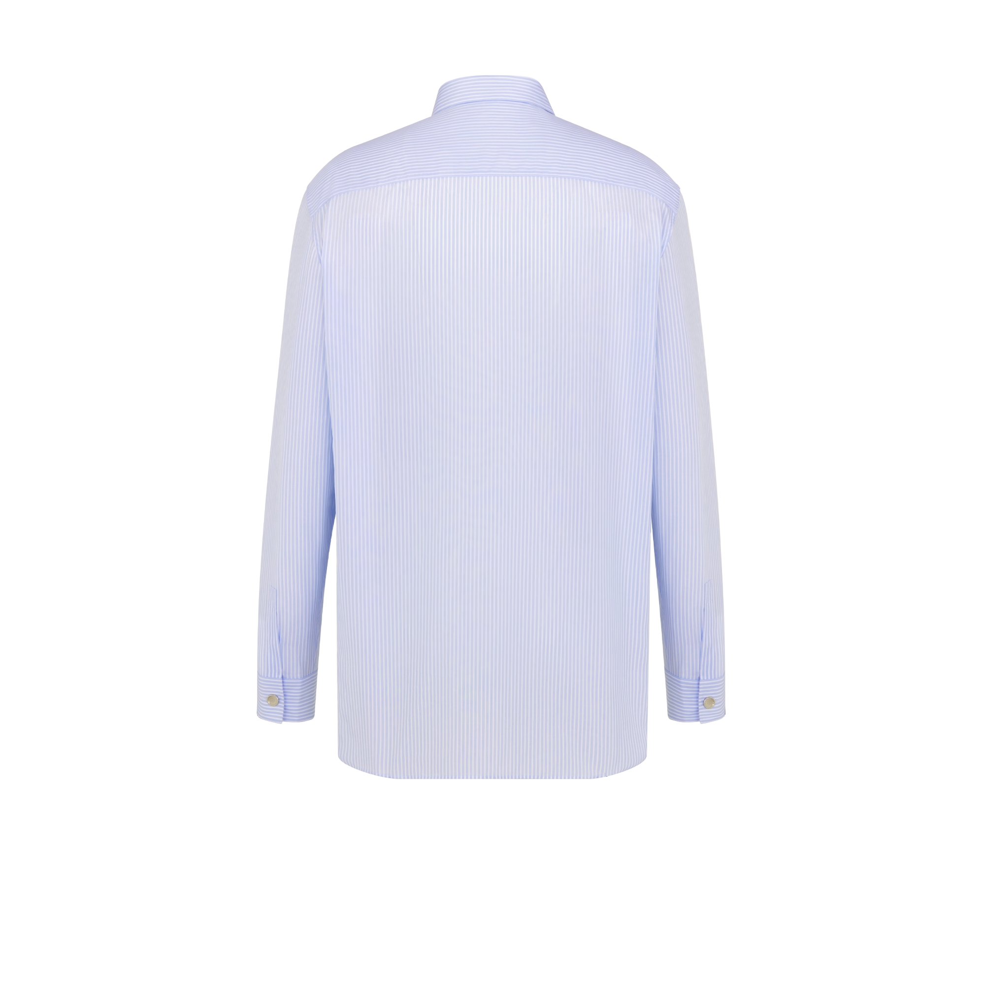 Dior Icons Dior Embroidered Shirt White Cotton Poplin with Blue Stripes ...