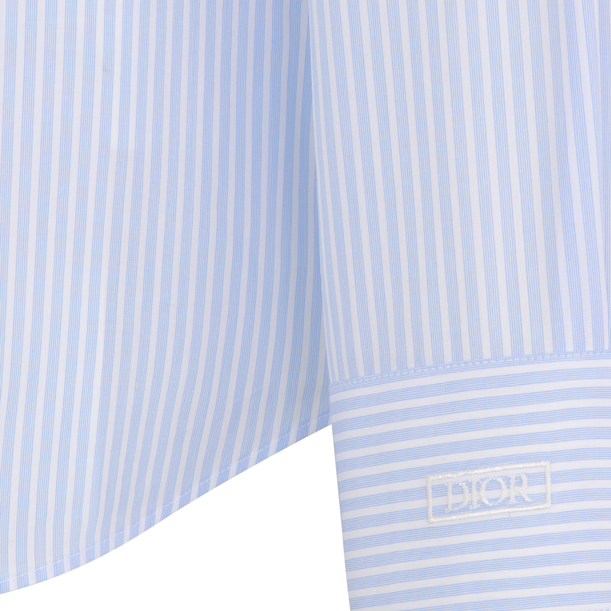 Dior Icons Dior Embroidered Shirt White Cotton Poplin with Blue Stripes ...