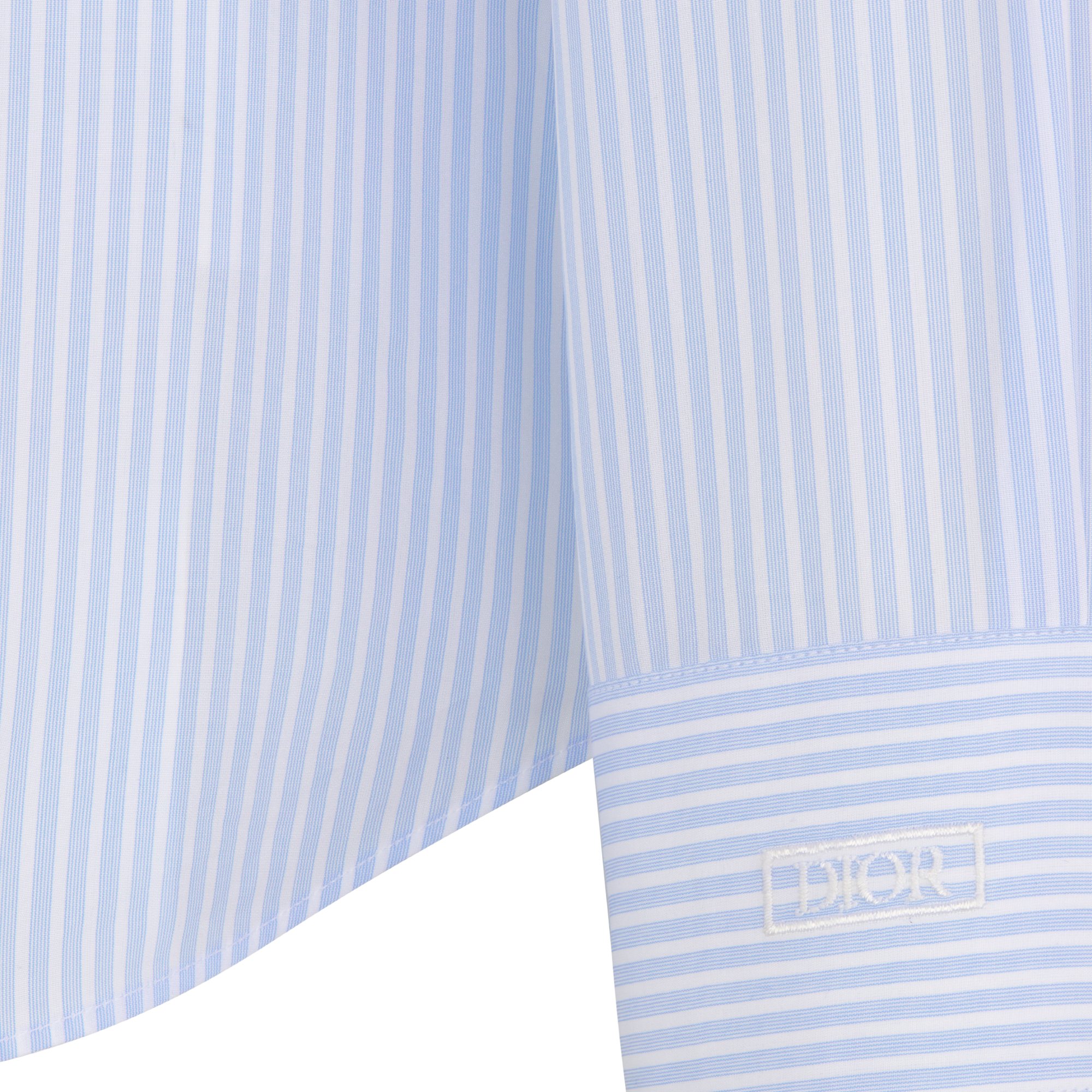 Dior Icons Dior Embroidered Shirt White Cotton Poplin with Blue Stripes ...