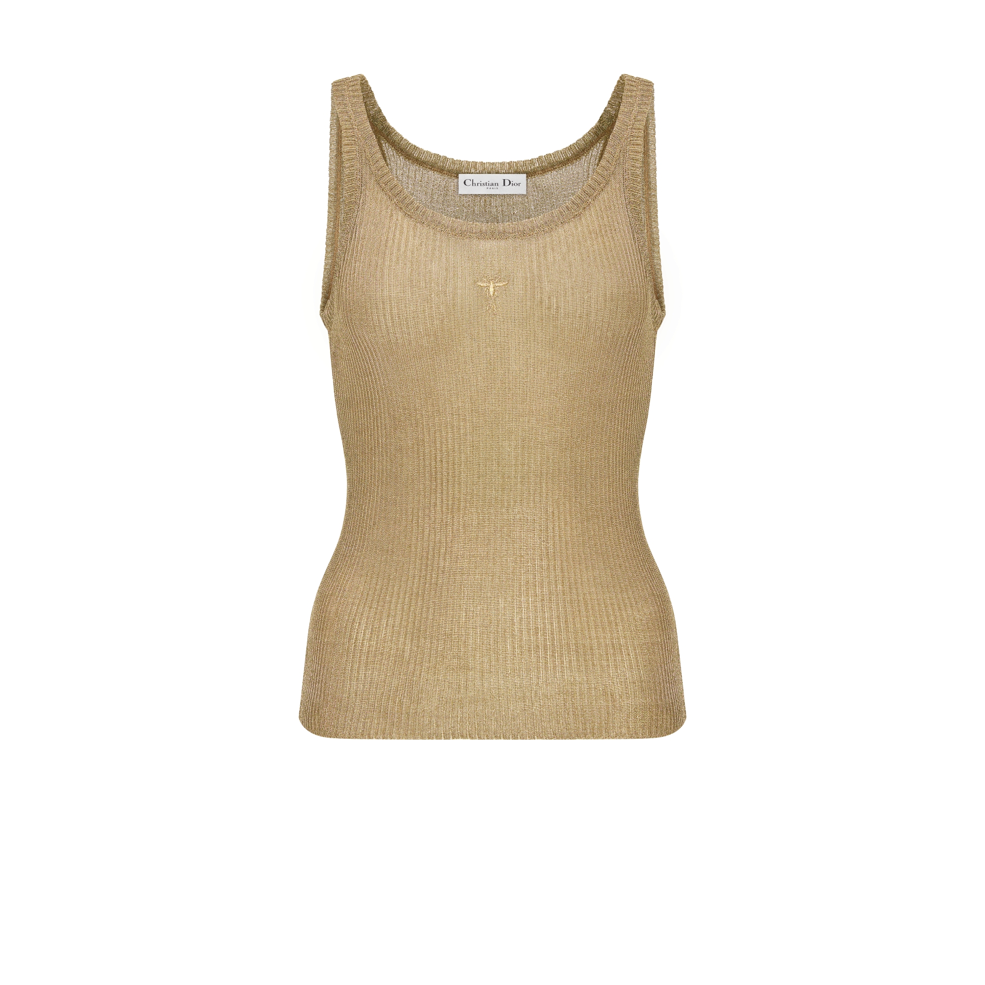 Tank Top Gold-Tone Technical Cotton Ribbed Mesh | DIOR