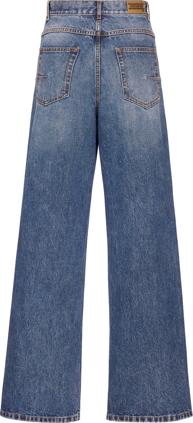Dior 8 Flared Jeans, D05 Blue Stonewashed Cotton Denim | DIOR