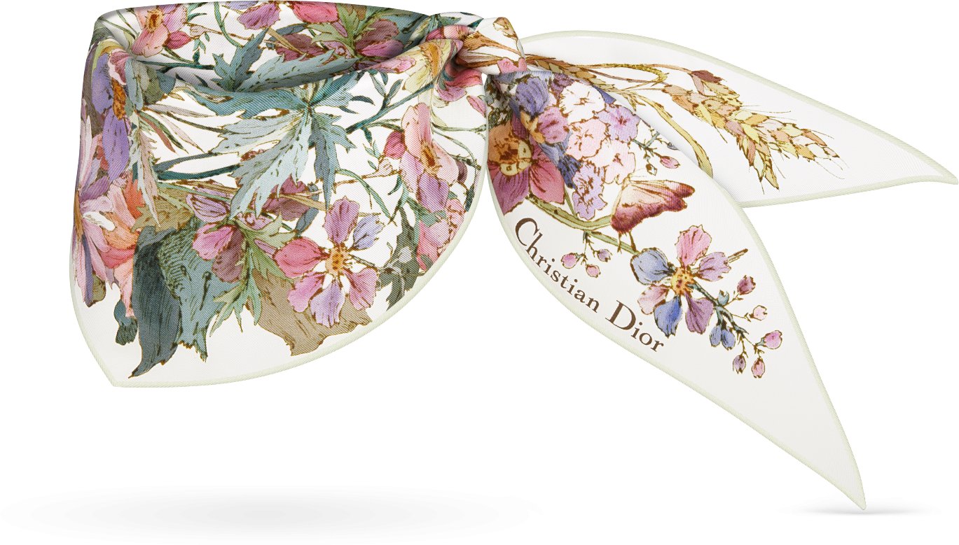 Dior 4 Saisons Été Dior Diamond White Multicolor Silk Twill | DIOR