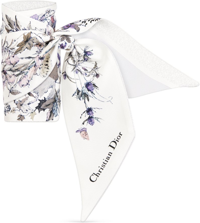 Dior 4 Saisons Hiver Mitzah Scarf White Multicolor Silk Twill | DIOR