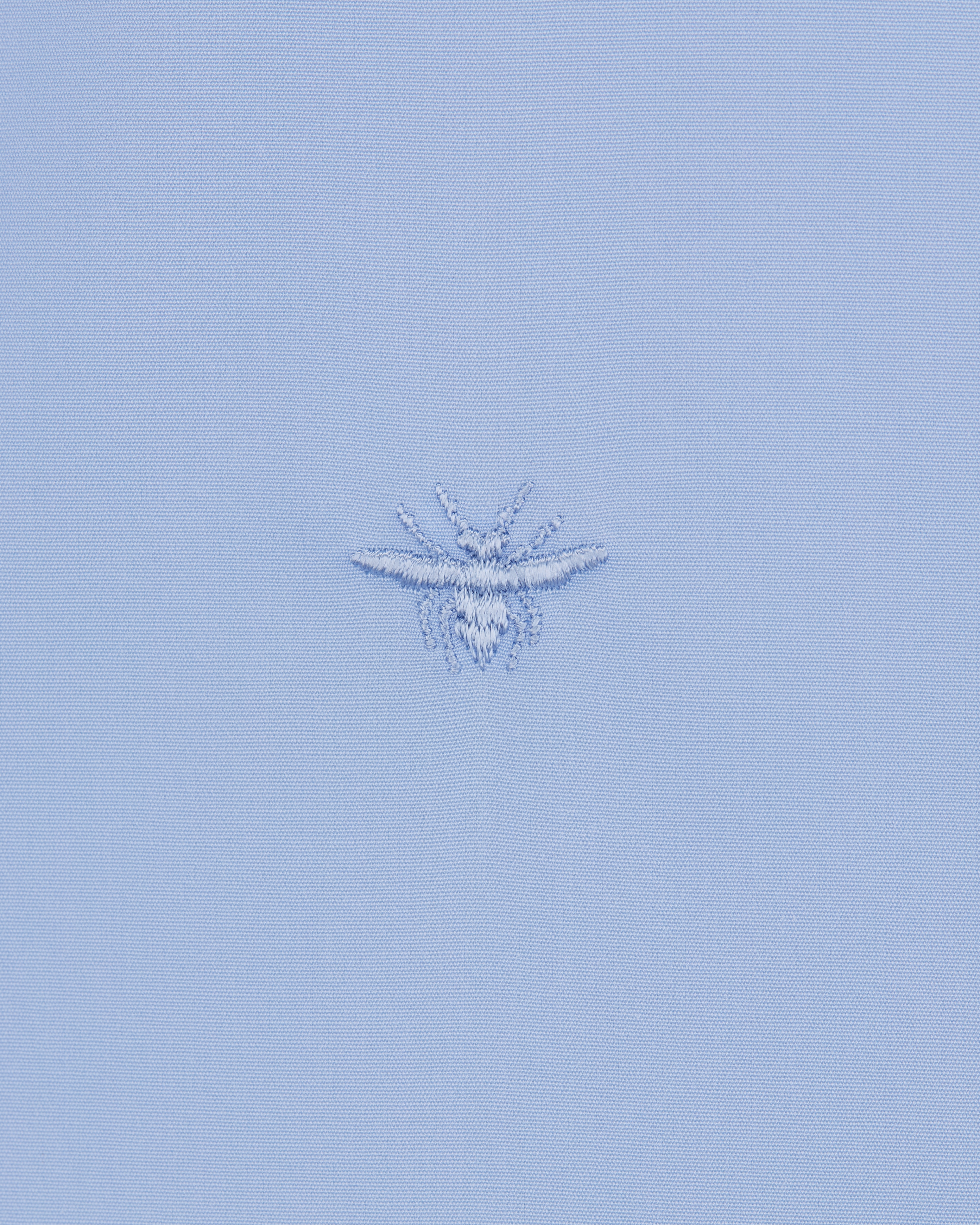 Shirt with Bee Embroidery Light Blue Cotton Poplin | DIOR