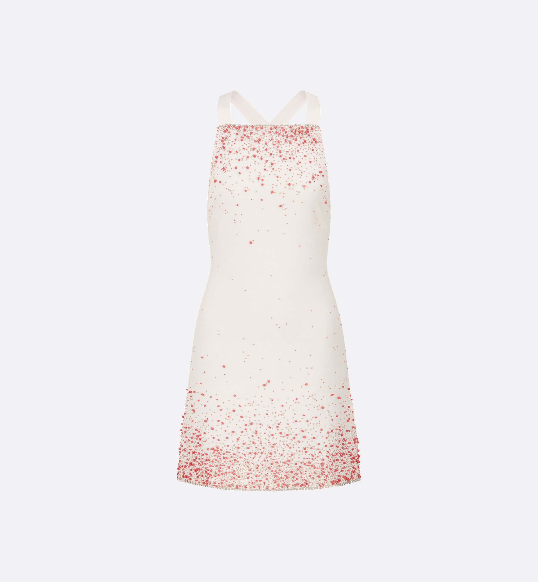 Dioriviera Short Flared Dress White Wool and Silk Dioriviera Short Flared Dress White Wool and Silk