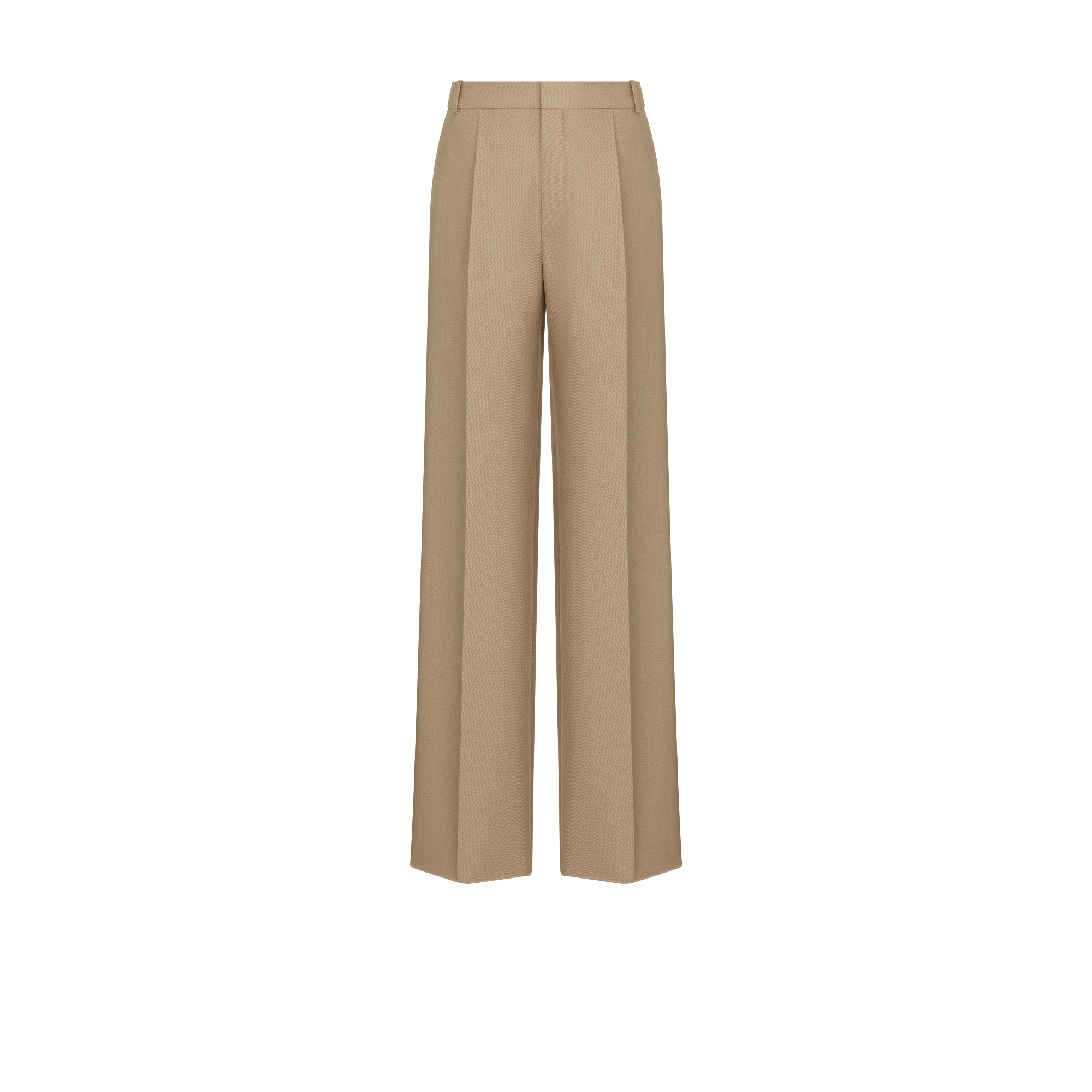플레어 팬츠 베이지 버진 울 실크 그랭 드 푸드르 | DIOR