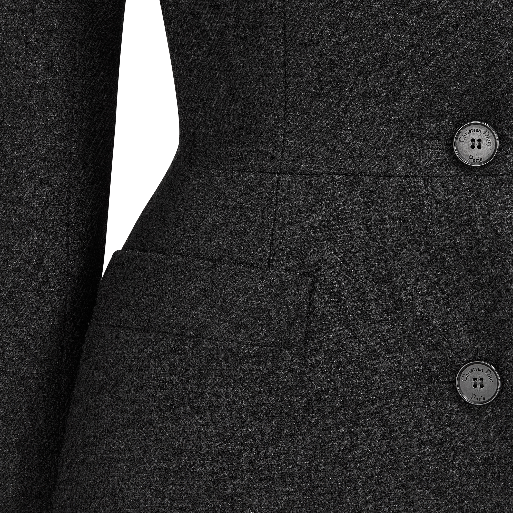 Fitted Jacket Black Virgin Wool and Cotton Bouclé | DIOR