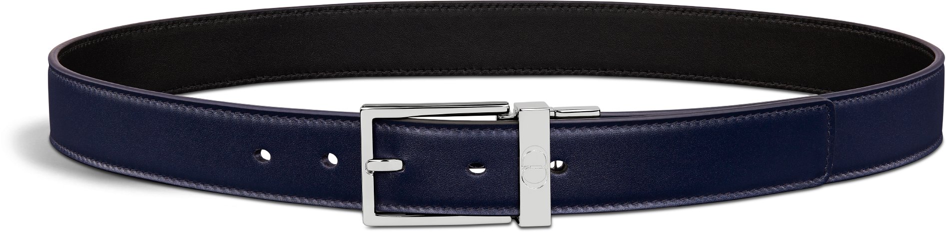 Reversible Belt Black and Navy Blue Smooth Calfskin, 30 MM | DIOR