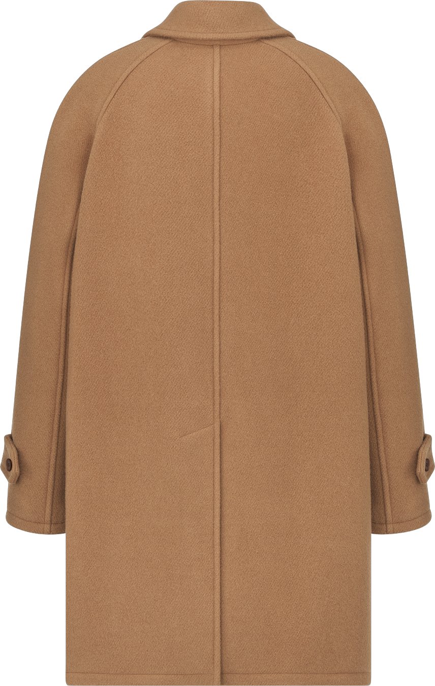 Coat with Raglan Sleeves Brown Virgin Wool | DIOR