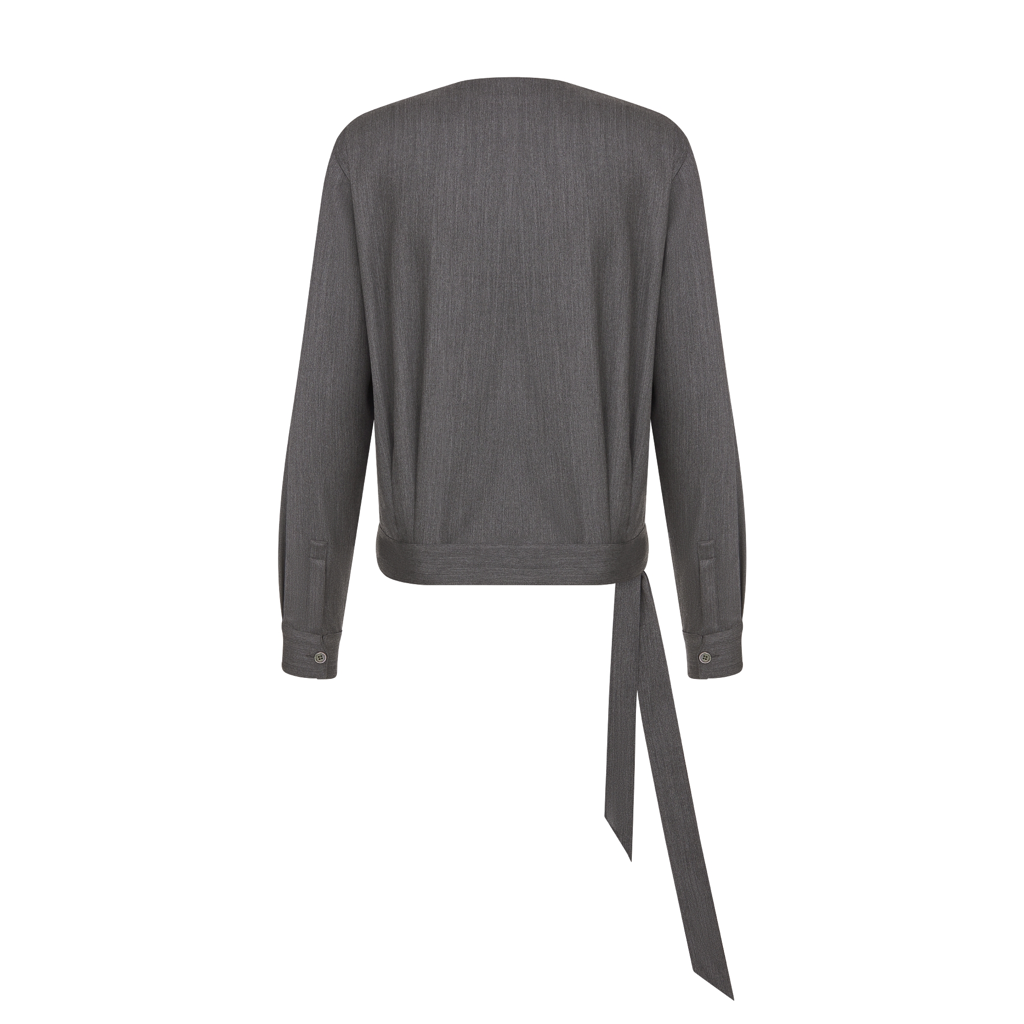 Draped Shirt Anthracite Gray Virgin Wool Twill | DIOR
