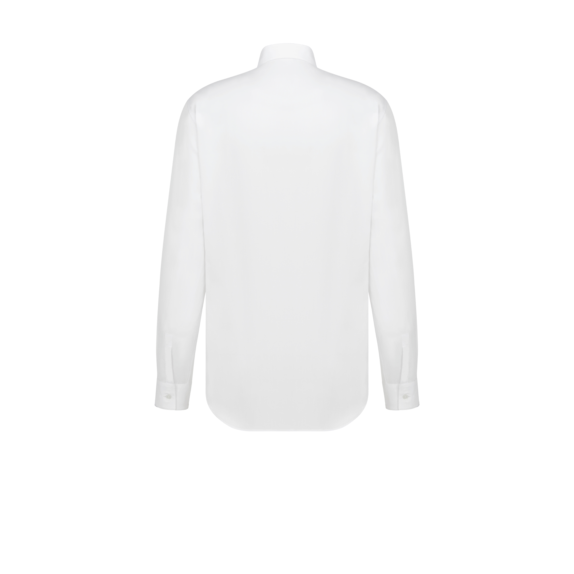 Christian Dior Tag Embroidery Shirt White Cotton Poplin | DIOR