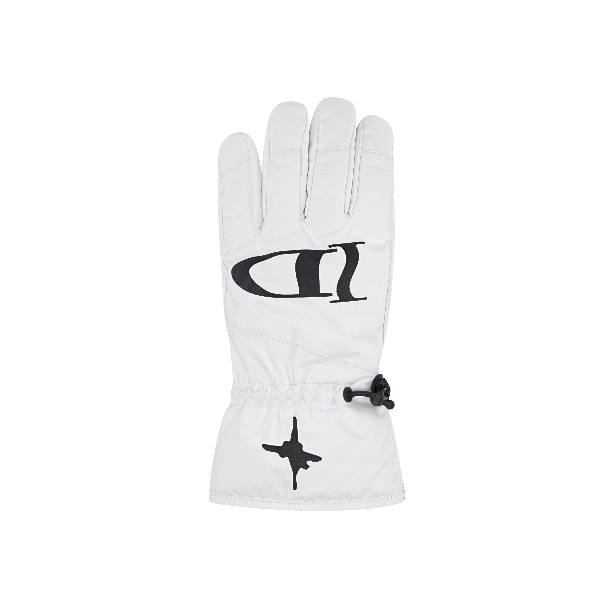 DIOR AND LEWIS HAMILTON Ski Gloves White and Black Technical Fabric | DIOR