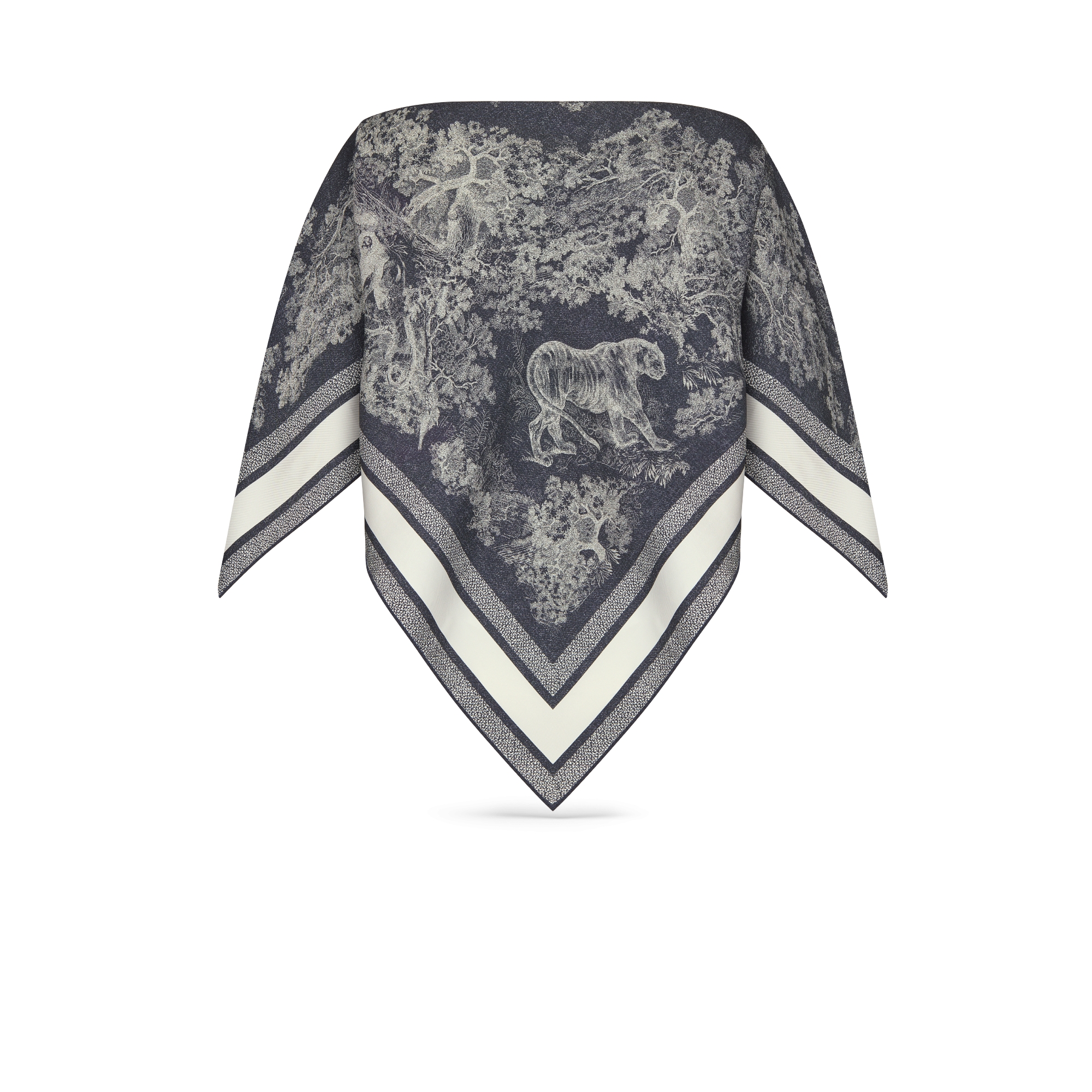 Dior Silk Top Toile de Jouy Sauvage Dioriviera Twill de soie bleu denim ...