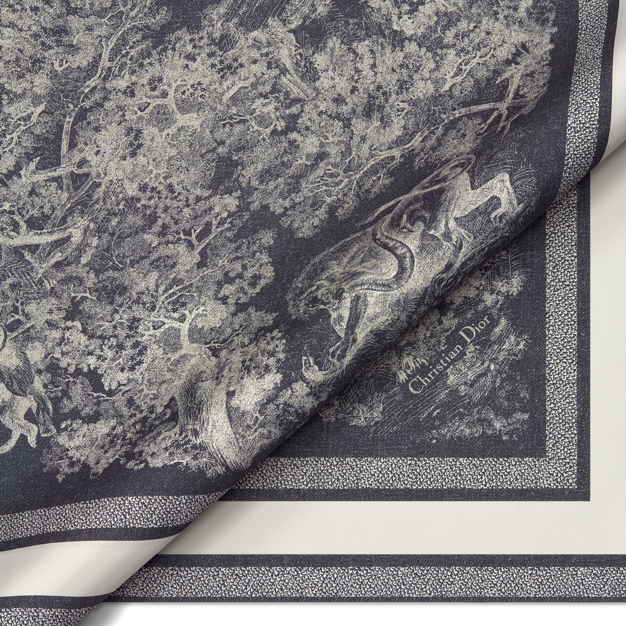 Dior Silk Top Toile de Jouy Sauvage Dioriviera Twill de soie bleu denim ...