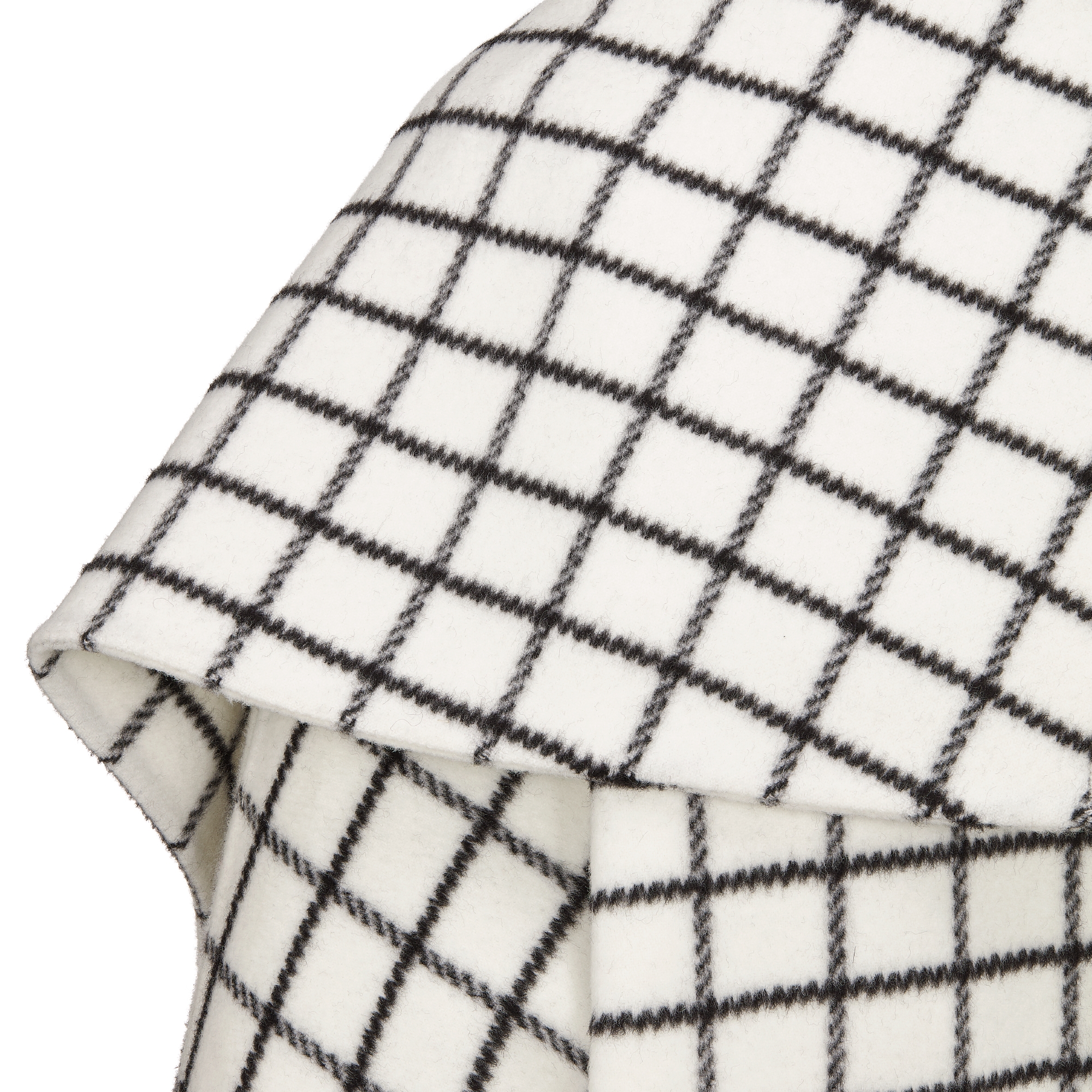 Bomber Jacket with Oversized Collar White and Black Double-Sided Check ...