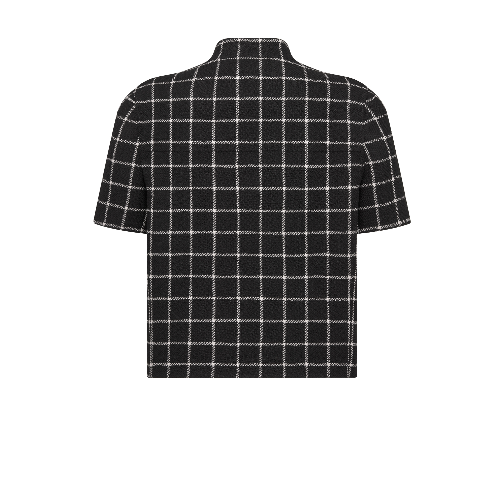 Short-Sleeved Jacket Black and White Double-Breasted Double-Sided Check ...
