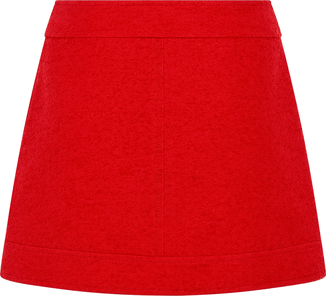 Wrap Miniskirt Red Virgin Wool and Cotton Bouclé Blend | DIOR