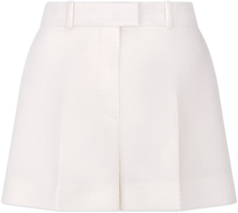 Shorts Ecru Virgin Wool and Silk Bouclé | DIOR