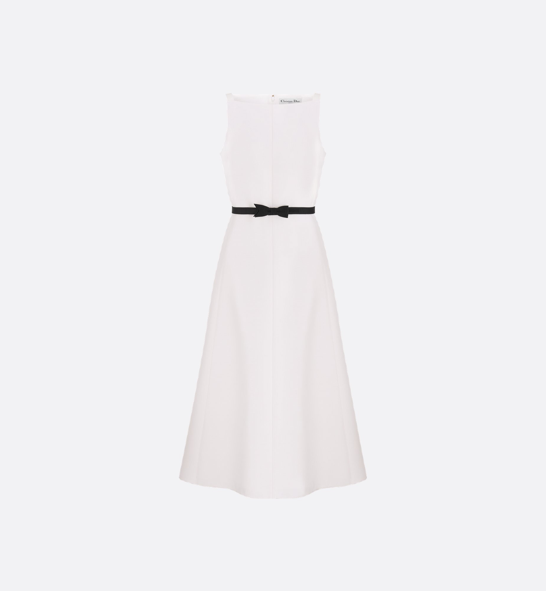 Belted Mid-Length Dress Red Wool and Silk Shantung | DIOR Belted Mid-Length Dress Red Wool and Silk Shantung | DIOR