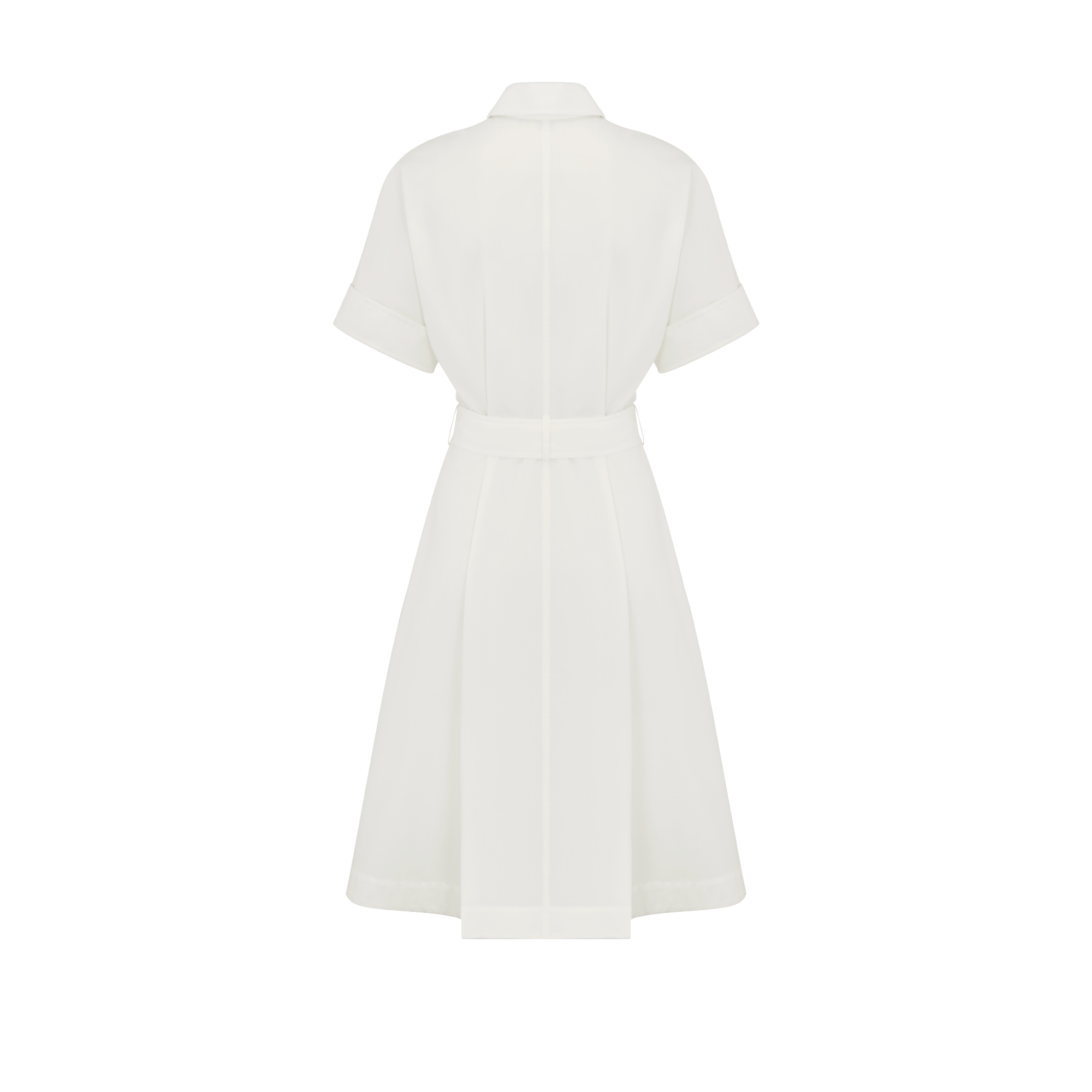 Belted Shirtdress Ecru Cotton and Silk Poplin | DIOR
