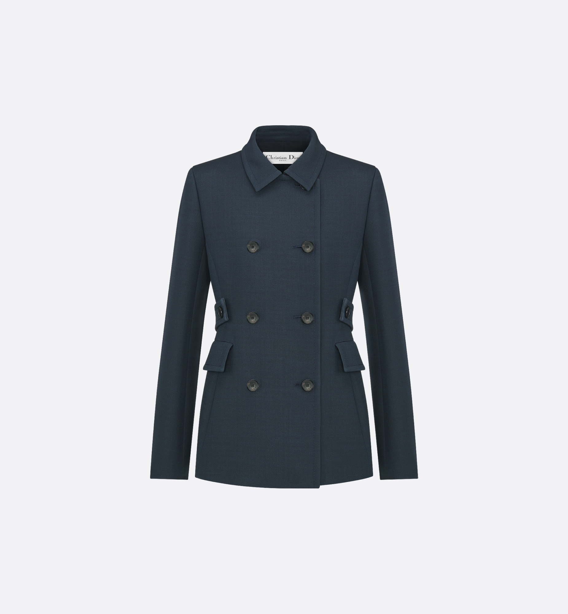 Fitted Jacket Navy Blue Wool and Silk | DIOR Fitted Jacket Navy Blue Wool and Silk | DIOR