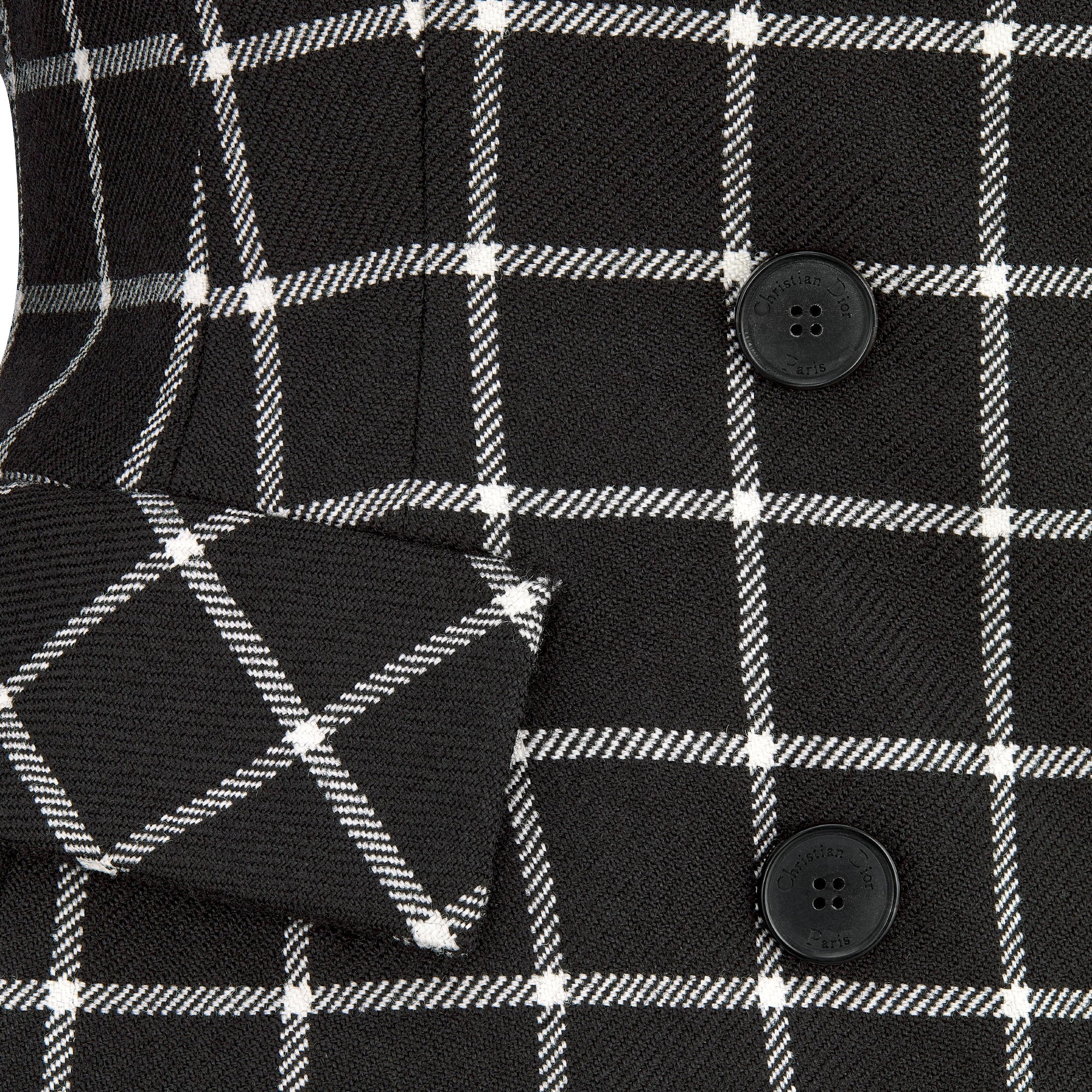 Fitted Jacket Black and White Check'n'Dior Virgin Wool | DIOR