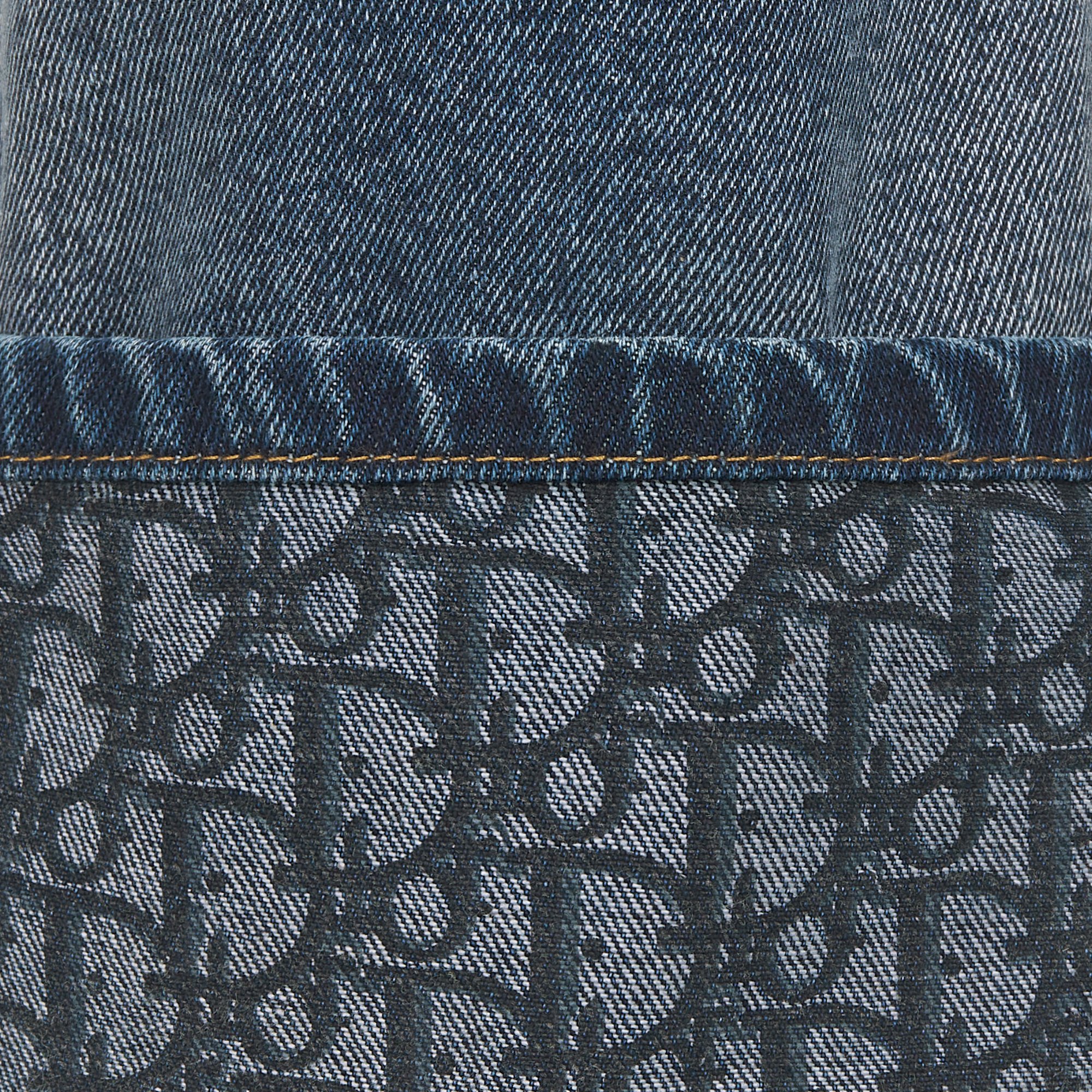Jeans boyfriend Denim di cotone stonewashed blu con motivo Dior Oblique ...