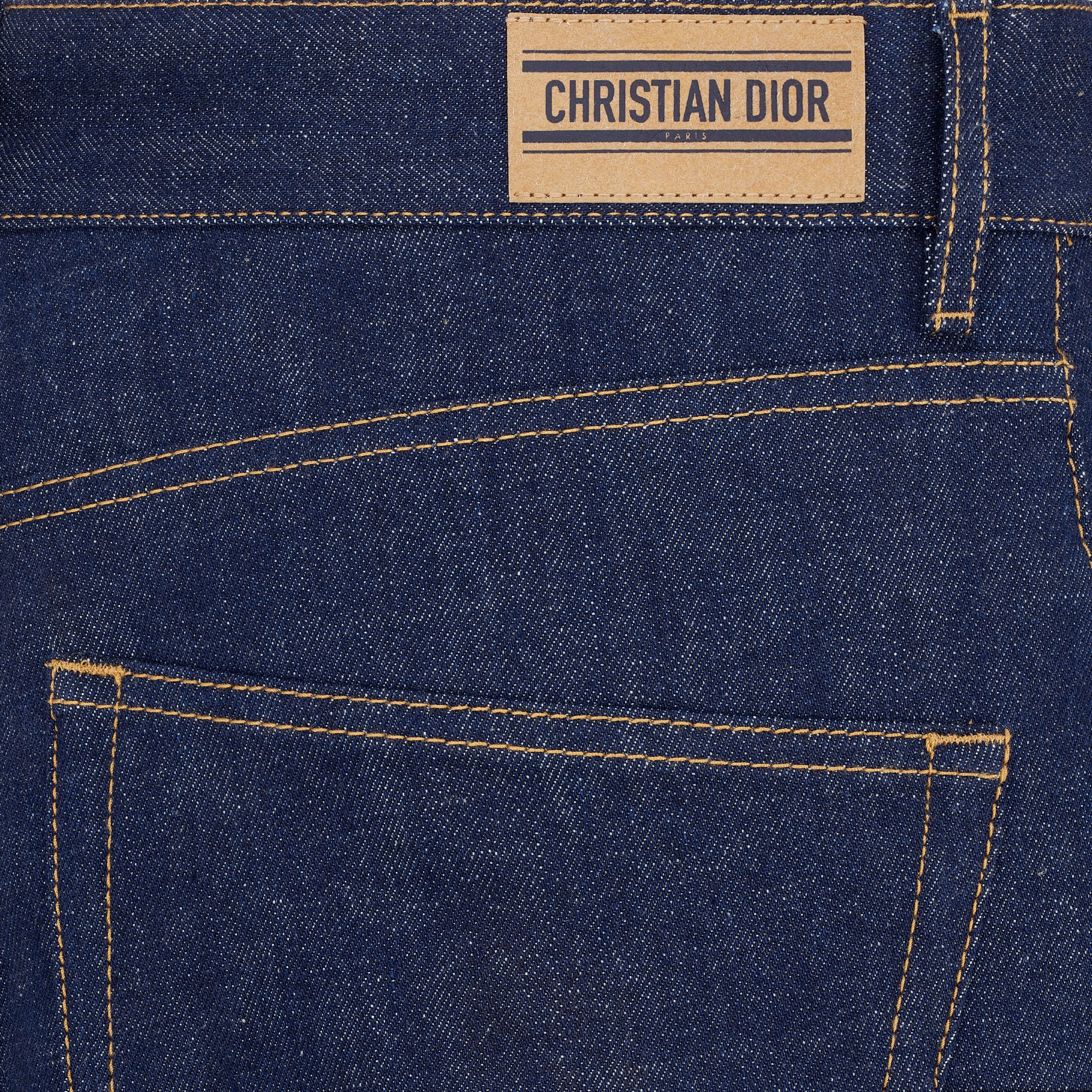 Boyfriend Jeans Blue Raw Cotton Denim with Dior Oblique Interior | DIOR