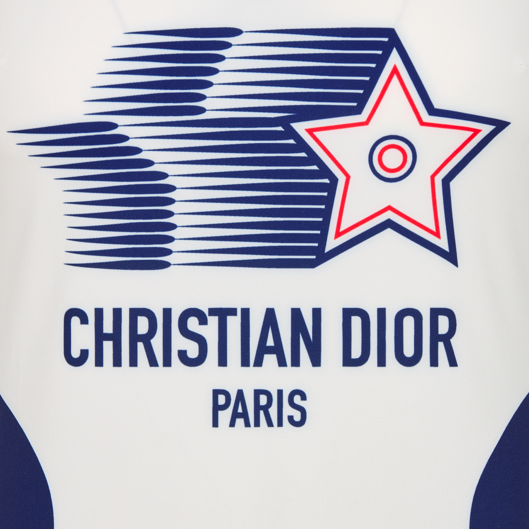 Dior Vibe Mock-Neck Top White and Blue Technical Jersey with Blue and ...