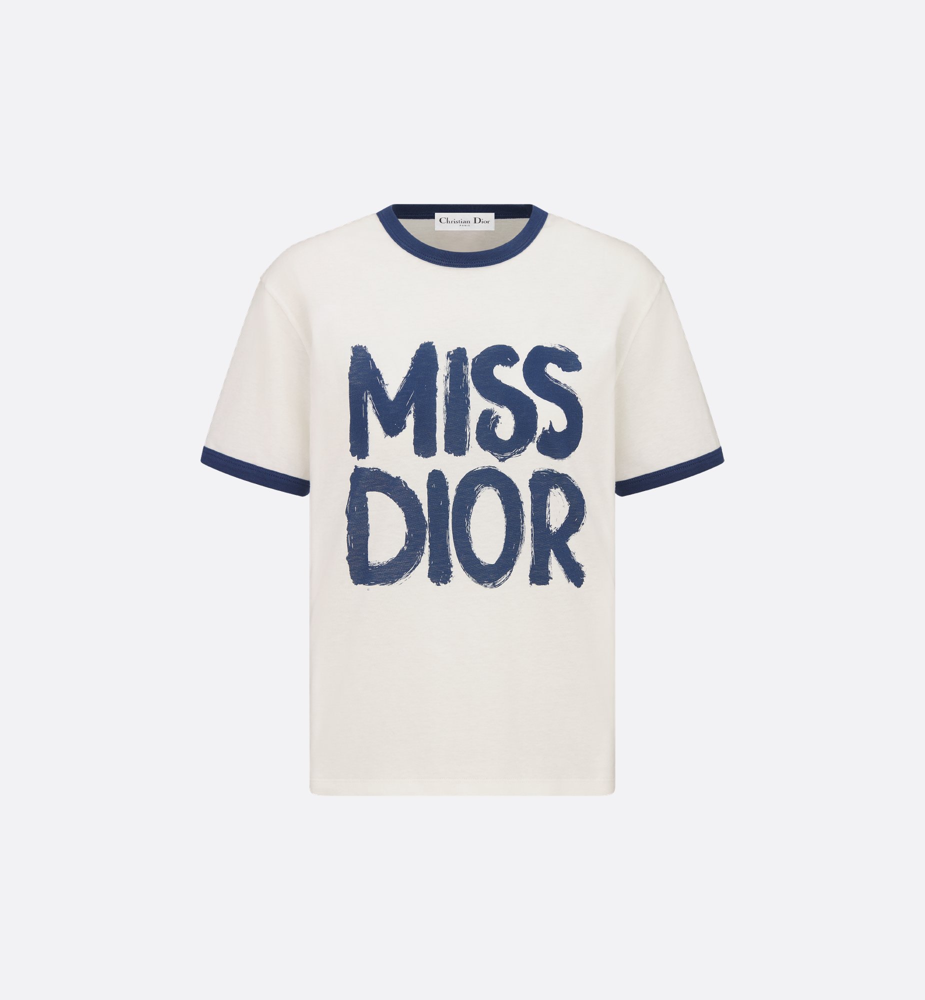 DIOR | Tシャツ Miss Dior Graffiti コットン & リネン ジャージー DIOR | Tシャツ Miss Dior Graffiti コットン & リネン ジャージー