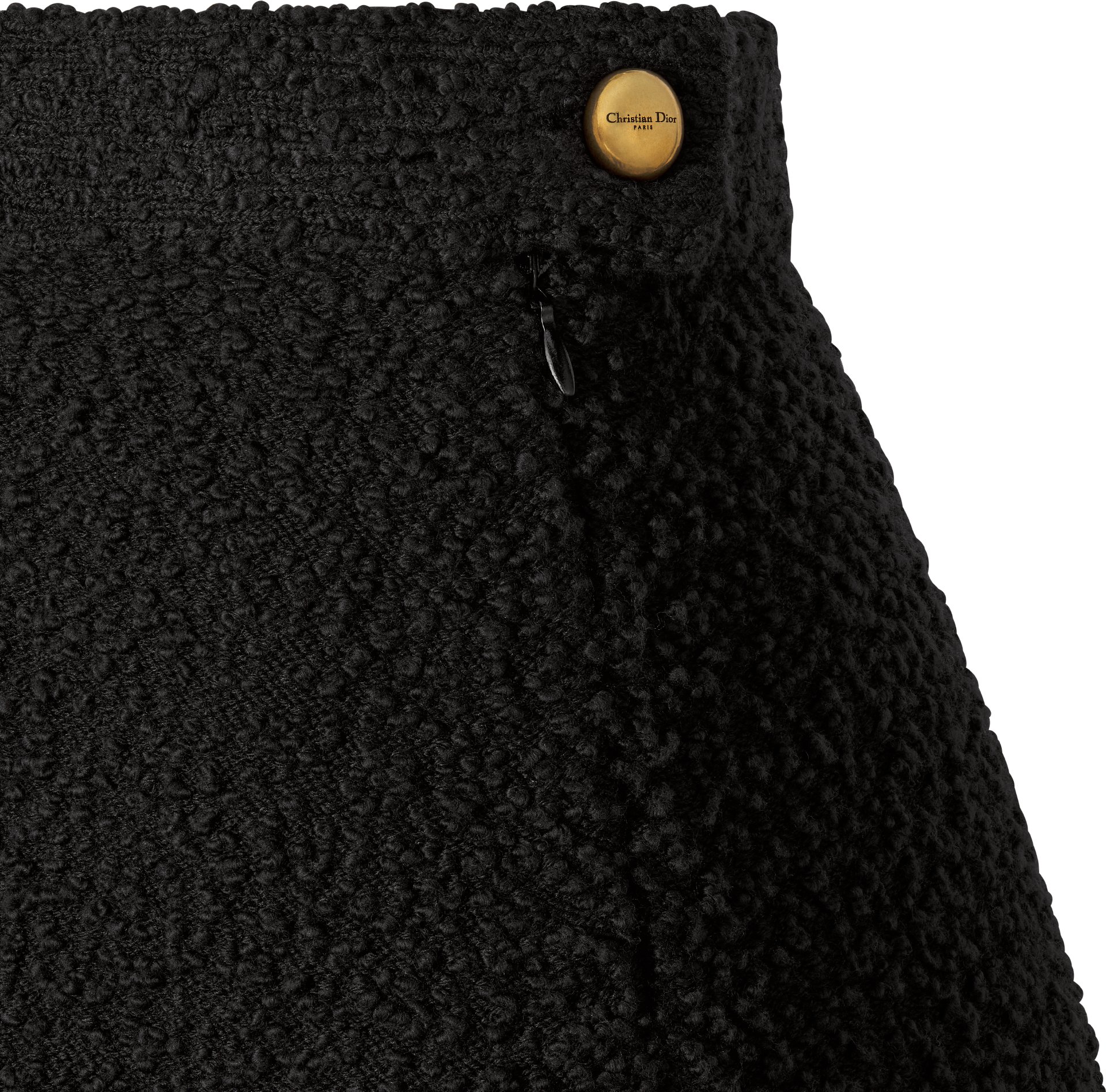 Mini jupe évasée Maille de coton et laine mélangés noirs | DIOR