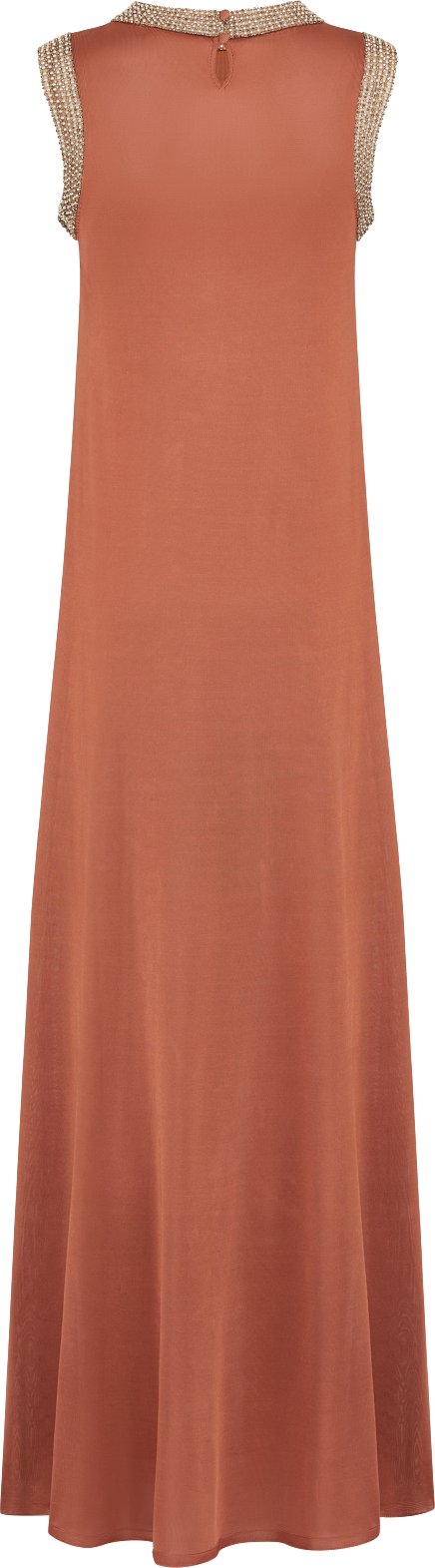 Abito lungo ricamato Maglia di seta rosa antico | DIOR