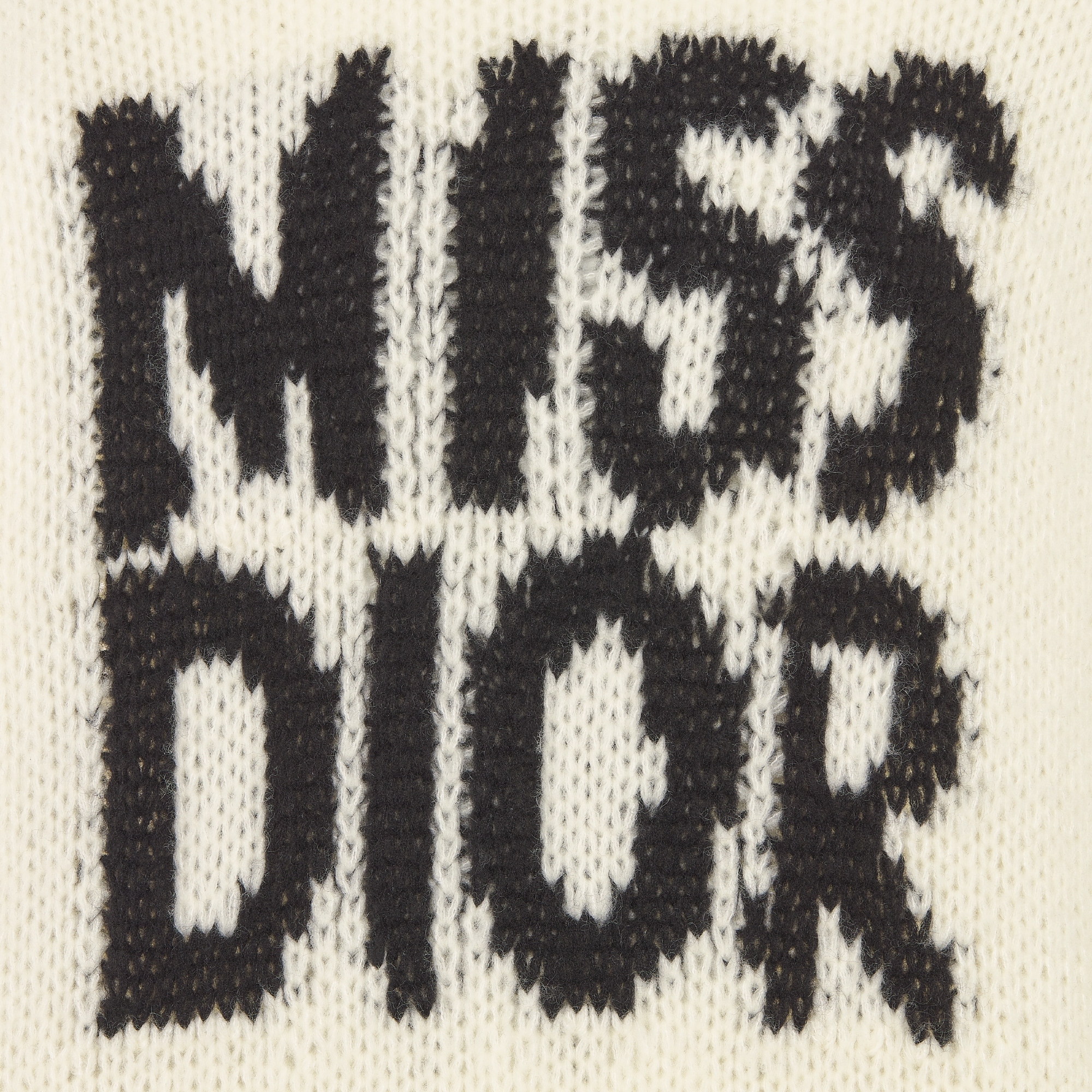 Long Sweater Ecru Cashmere and Silk Knit with Black Miss Dior Graffiti ...