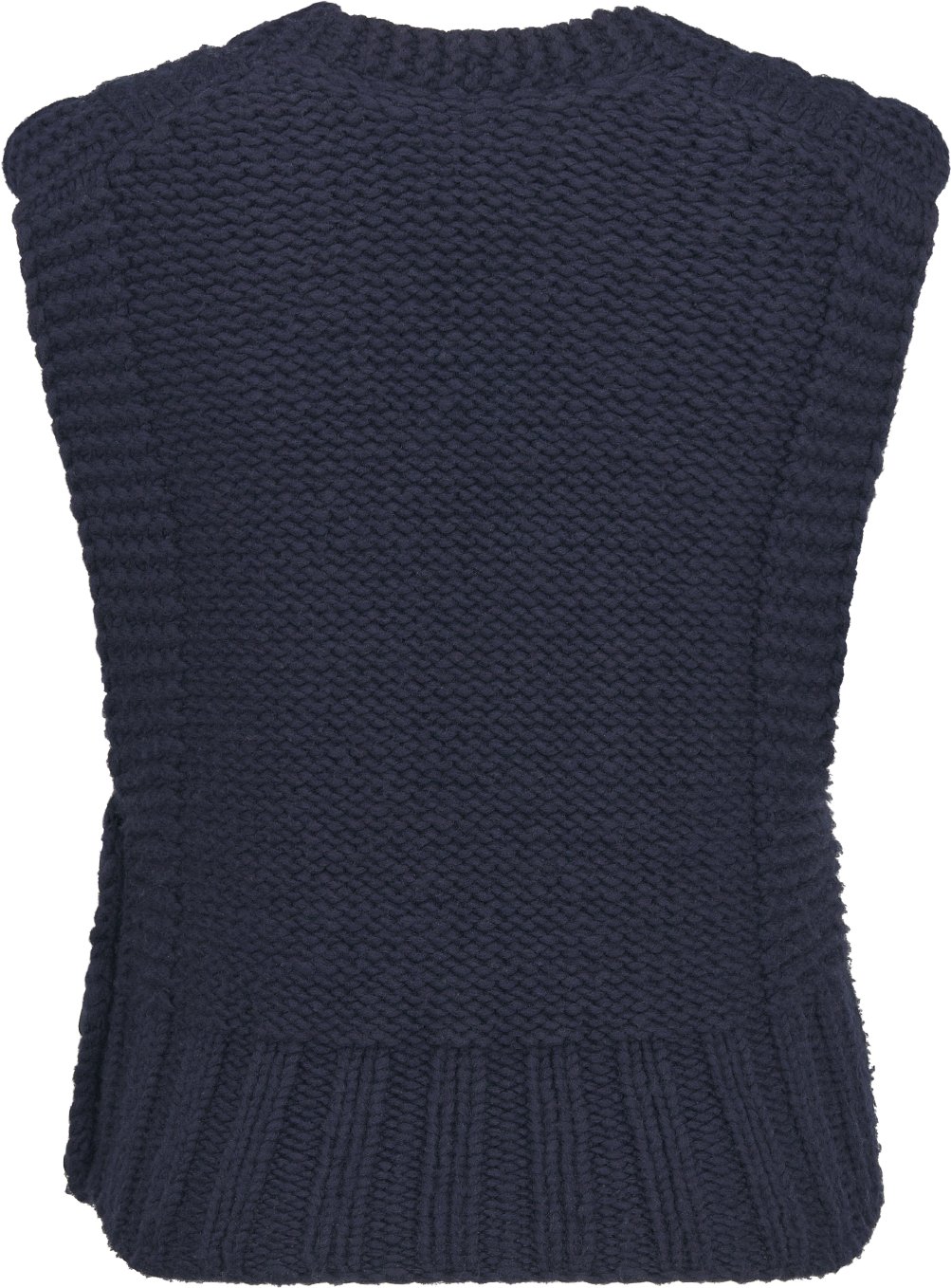 Sweater Vest Navy Blue Virgin Wool-Blend Cable Knit | DIOR