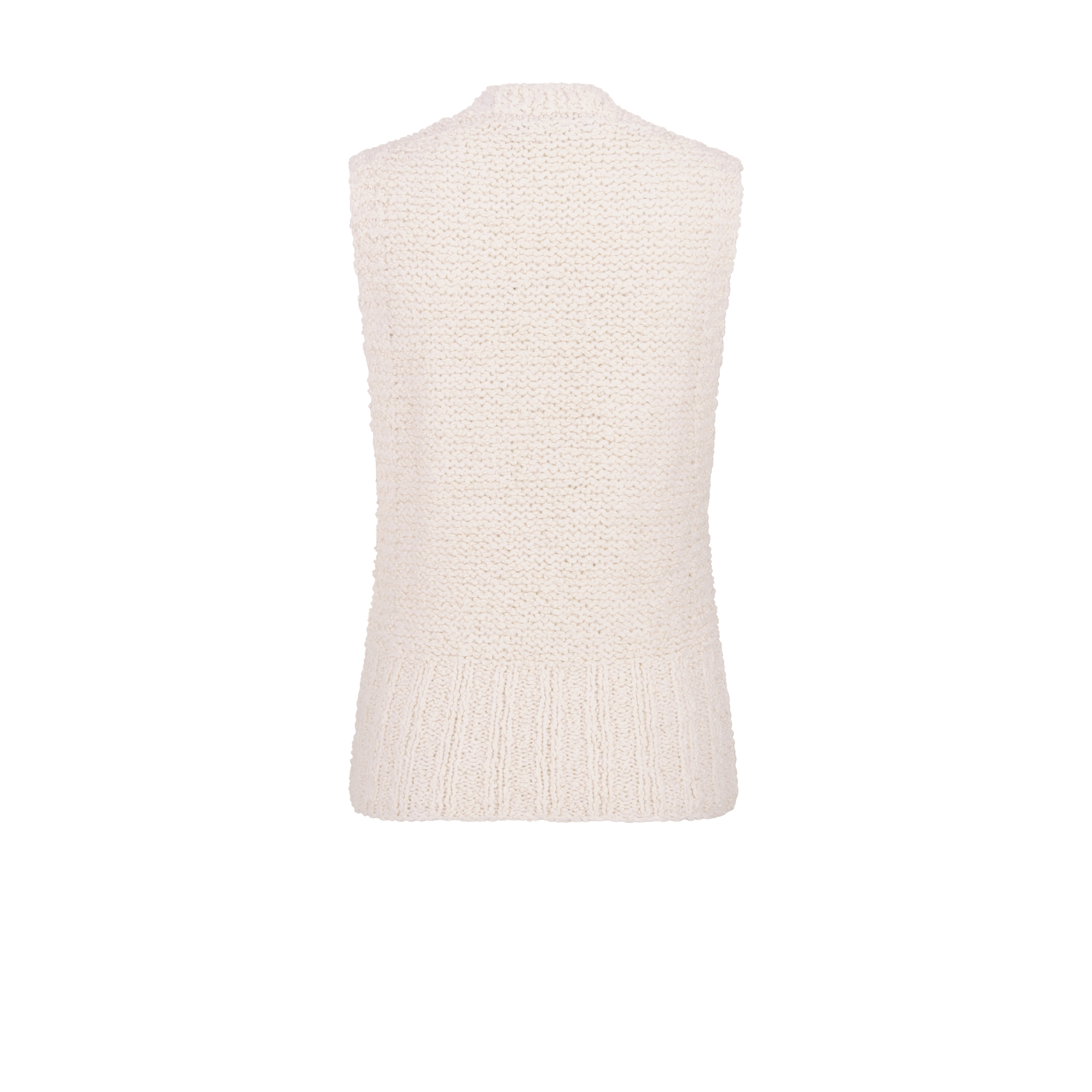 Sweater Vest Ecru Cotton and Wool Blend Knit | DIOR
