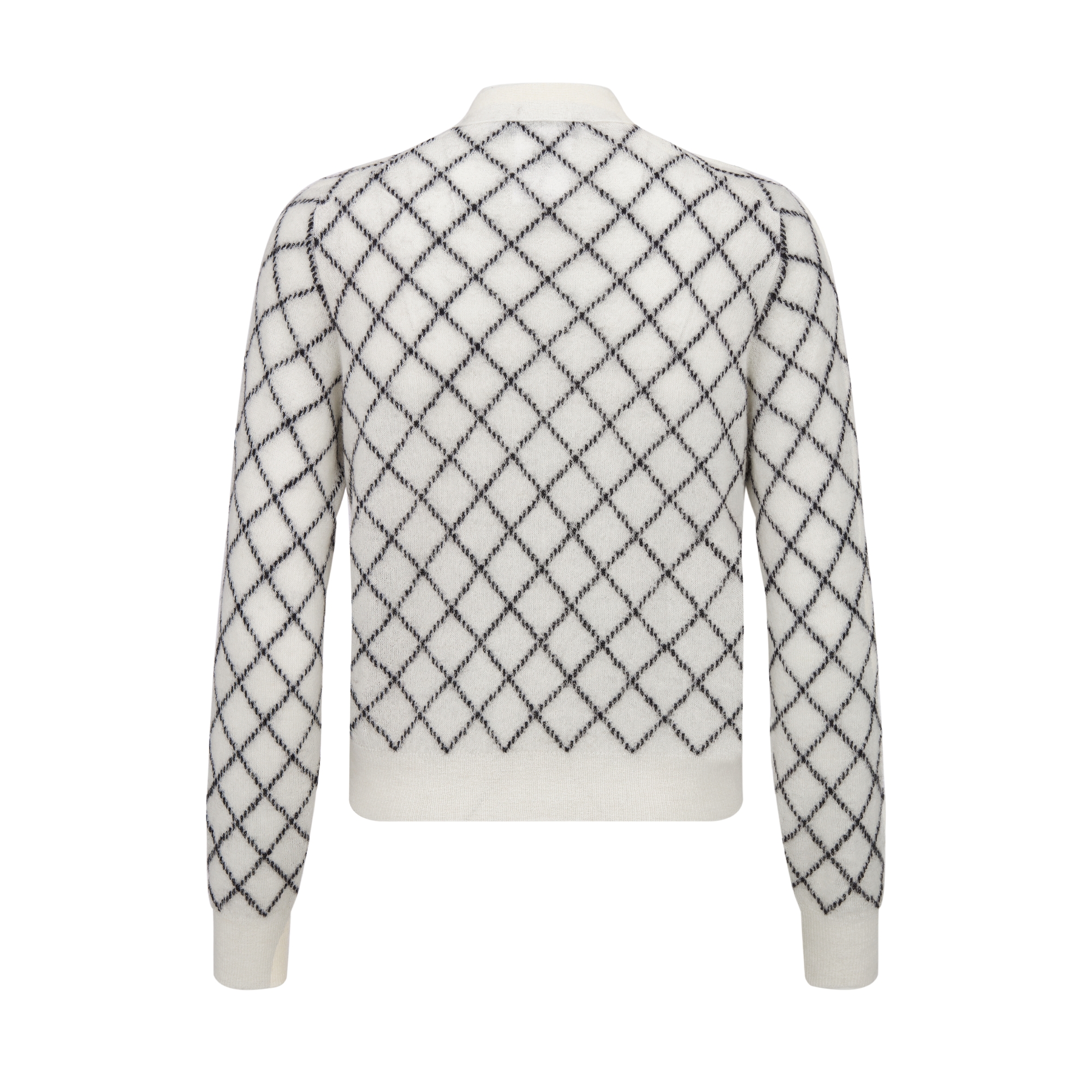 Twin-set Maille de mohair et alpaga mélangés à motif Check'n'Dior blanc ...