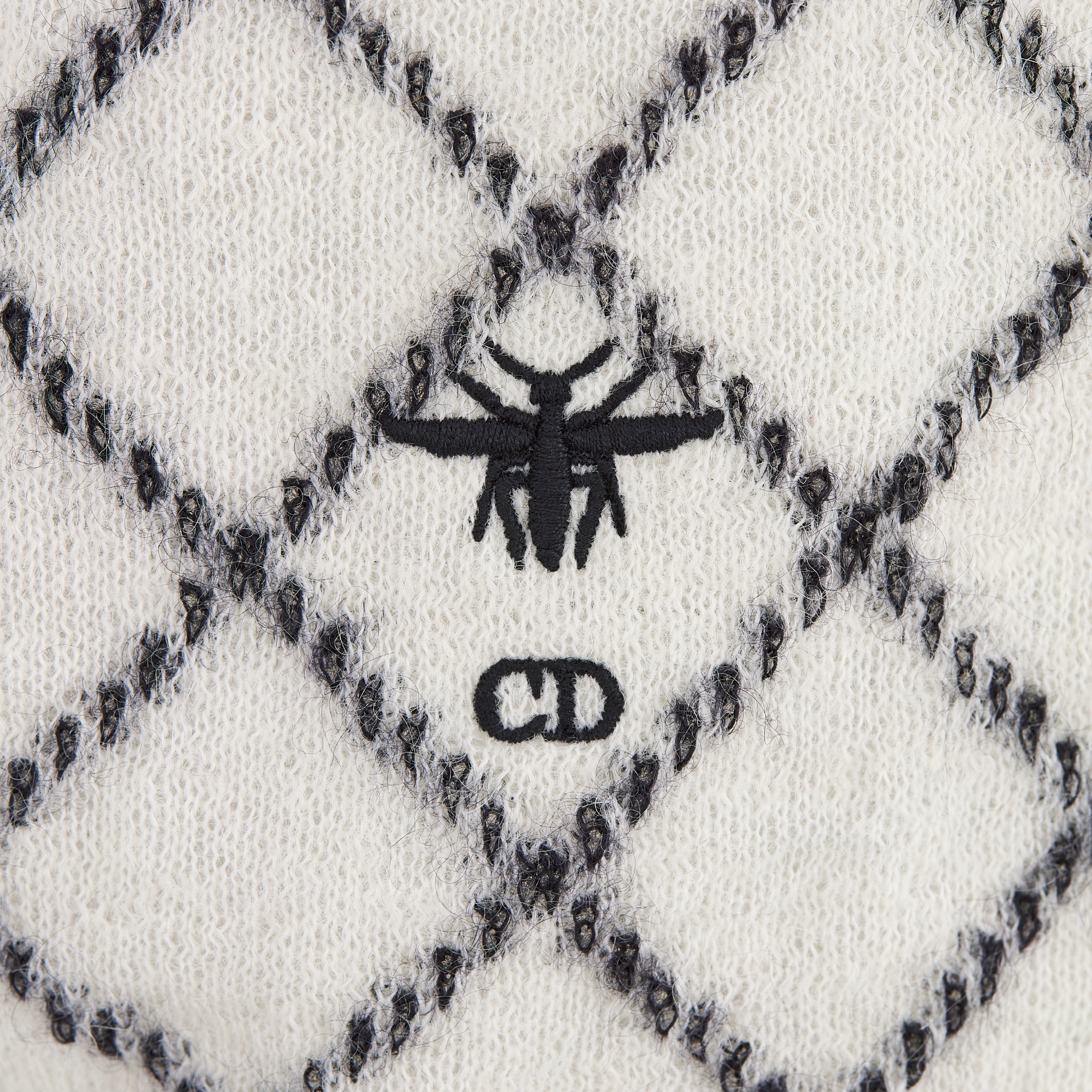 Twinset White and Black Check'n'Dior Mohair and Alpaca Blend Knit | DIOR