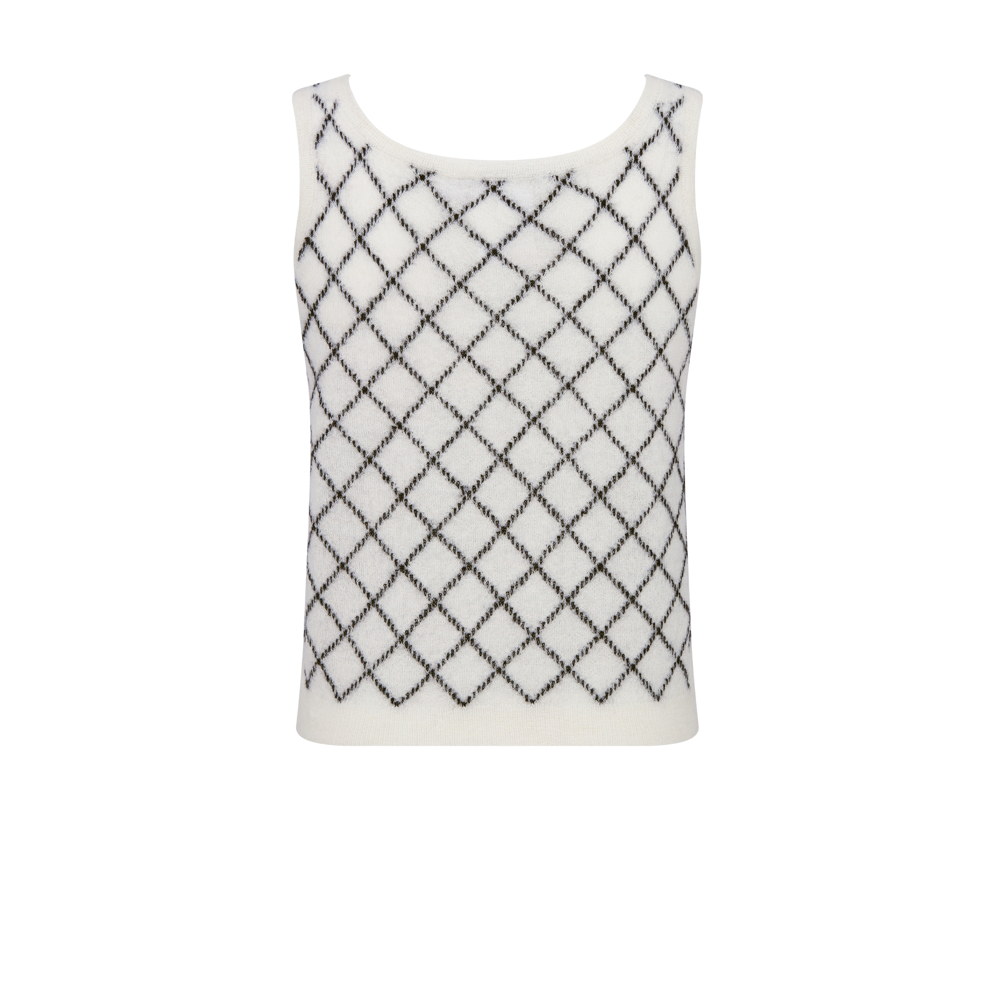 Twinset White and Black Check'n'Dior Mohair and Alpaca Blend Knit | DIOR