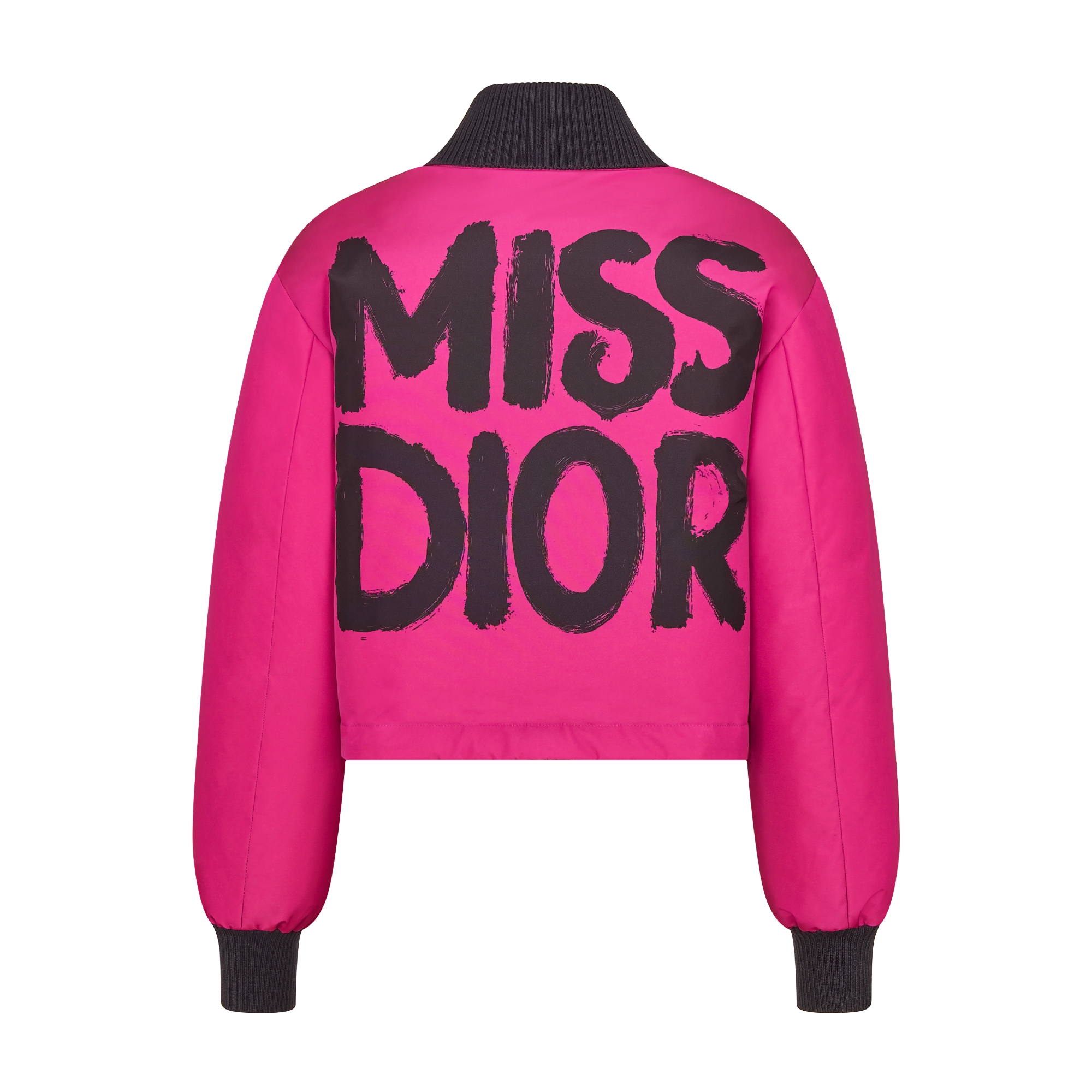 DiorAlps Cropped Bomber Jacket Bright Pink Quilted Technical Taffeta ...