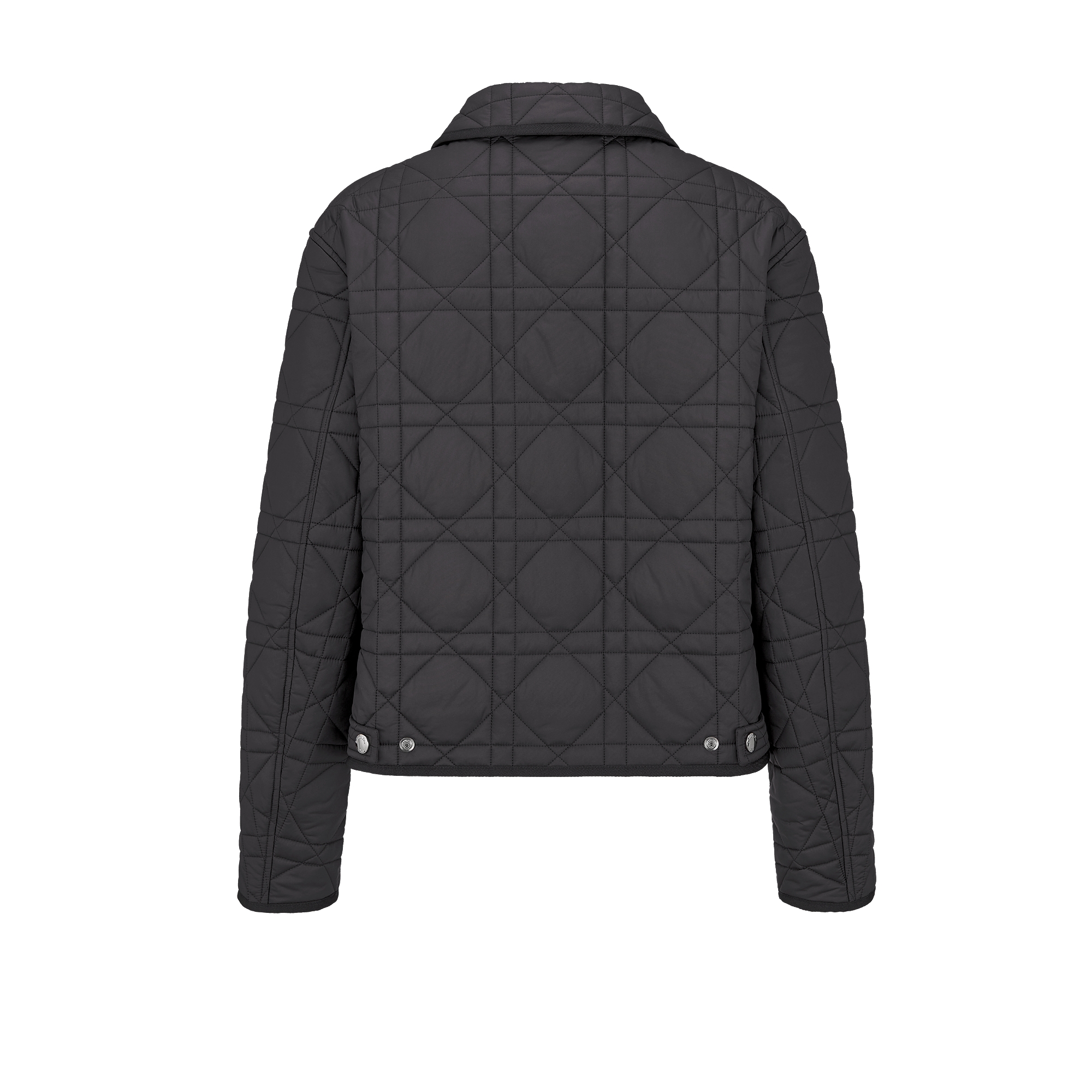 Macrocannage Belted Jacket Black Quilted Technical Taffeta | DIOR