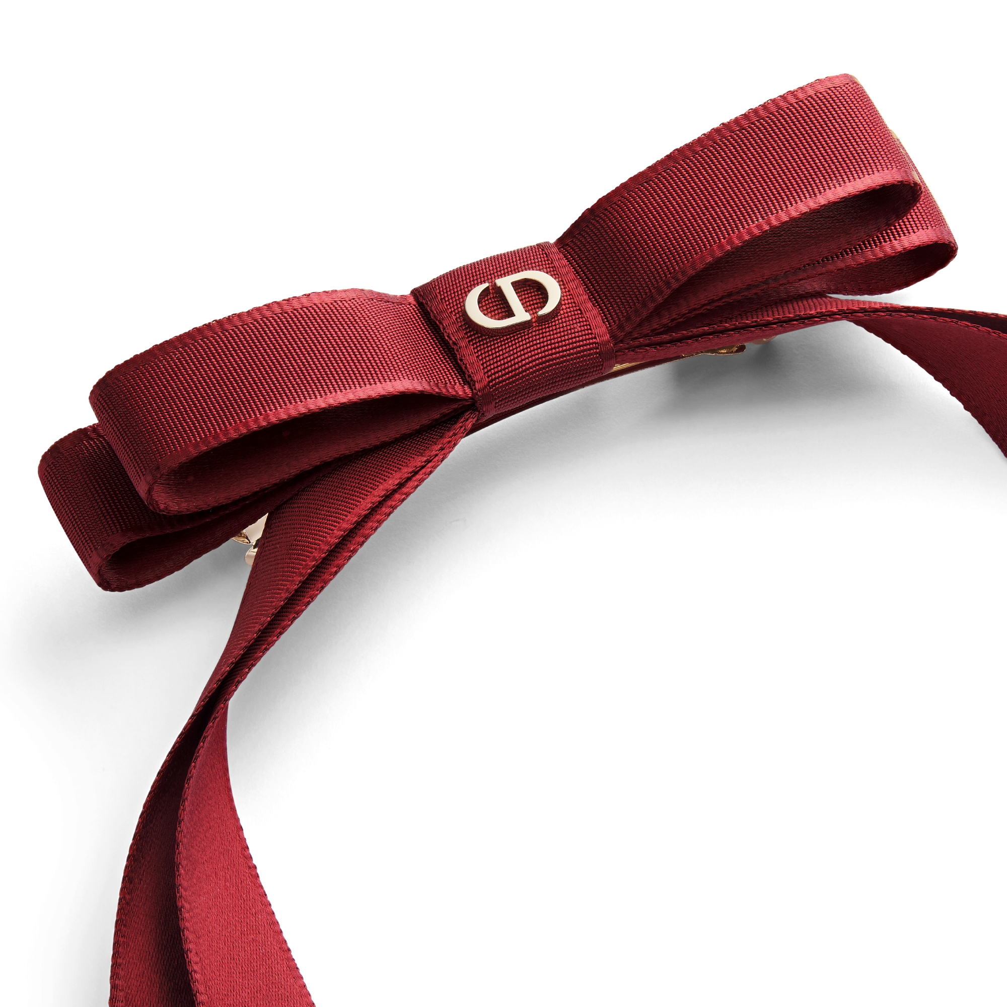 Dior Twist Bow Garnet Red Grosgrain | DIOR